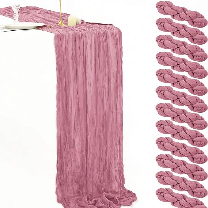 Amazon.com: 10 Pack Pink Gauze Table Runner 35x120 Inches with 20 ...