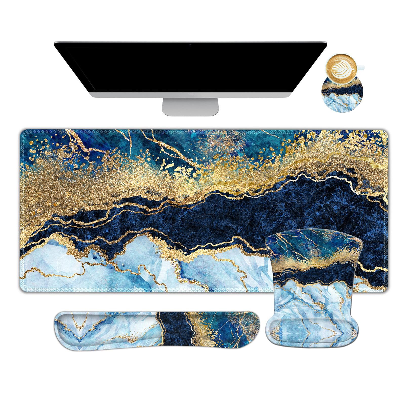 Amazon.com: ARTSO Keyboard Wrist Rest and Mouse Pad with Wrist Support ...