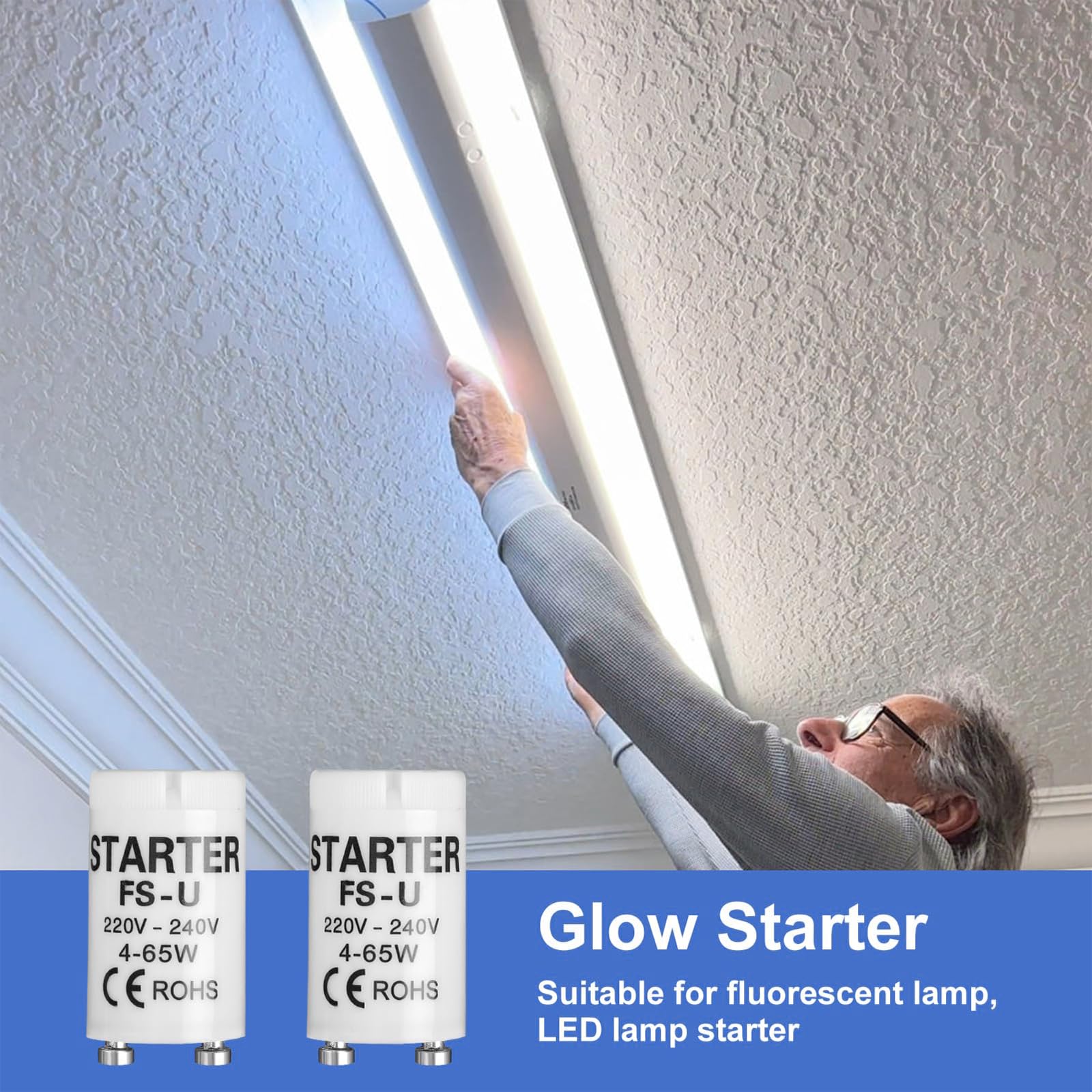 Lampe Led 6 Pièces Starter Neon, Starter Tubes Fluorescents 4-65W 220 ...