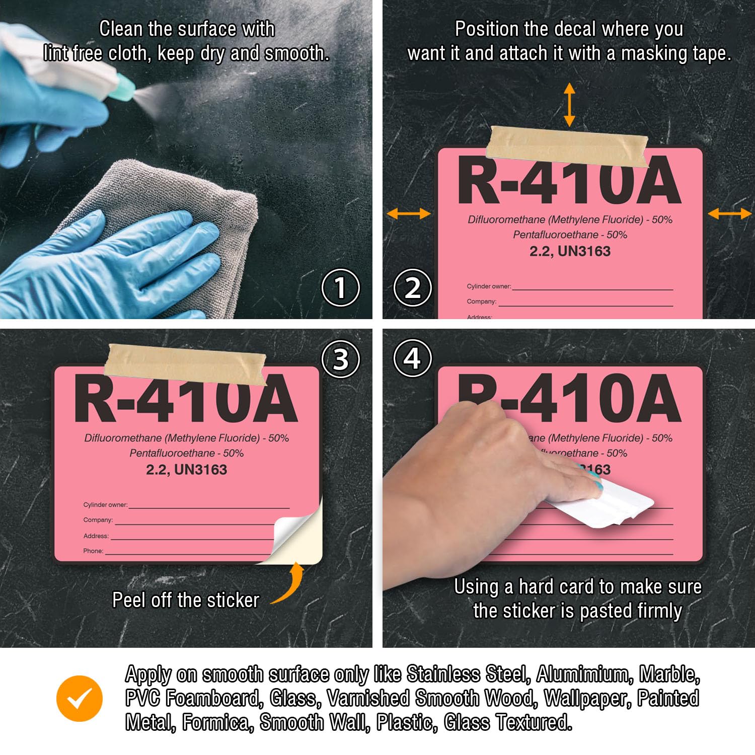 407 Refrigerant R410A HVAC/R Labels R-410A Color Coded Refrigerant ID ...