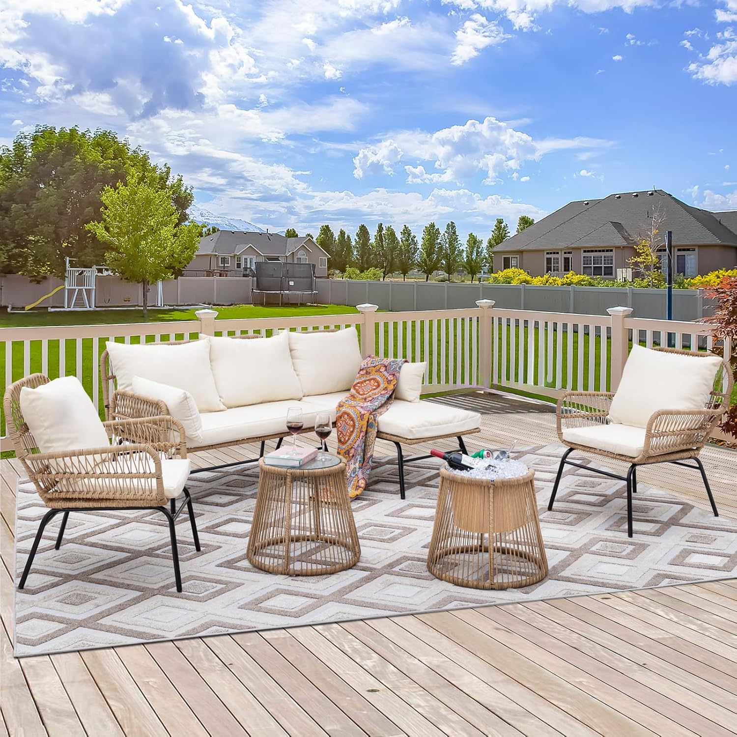 Amazon.com : RADIATA Boho Patio Furniture Sets Outdoor Conversation ...