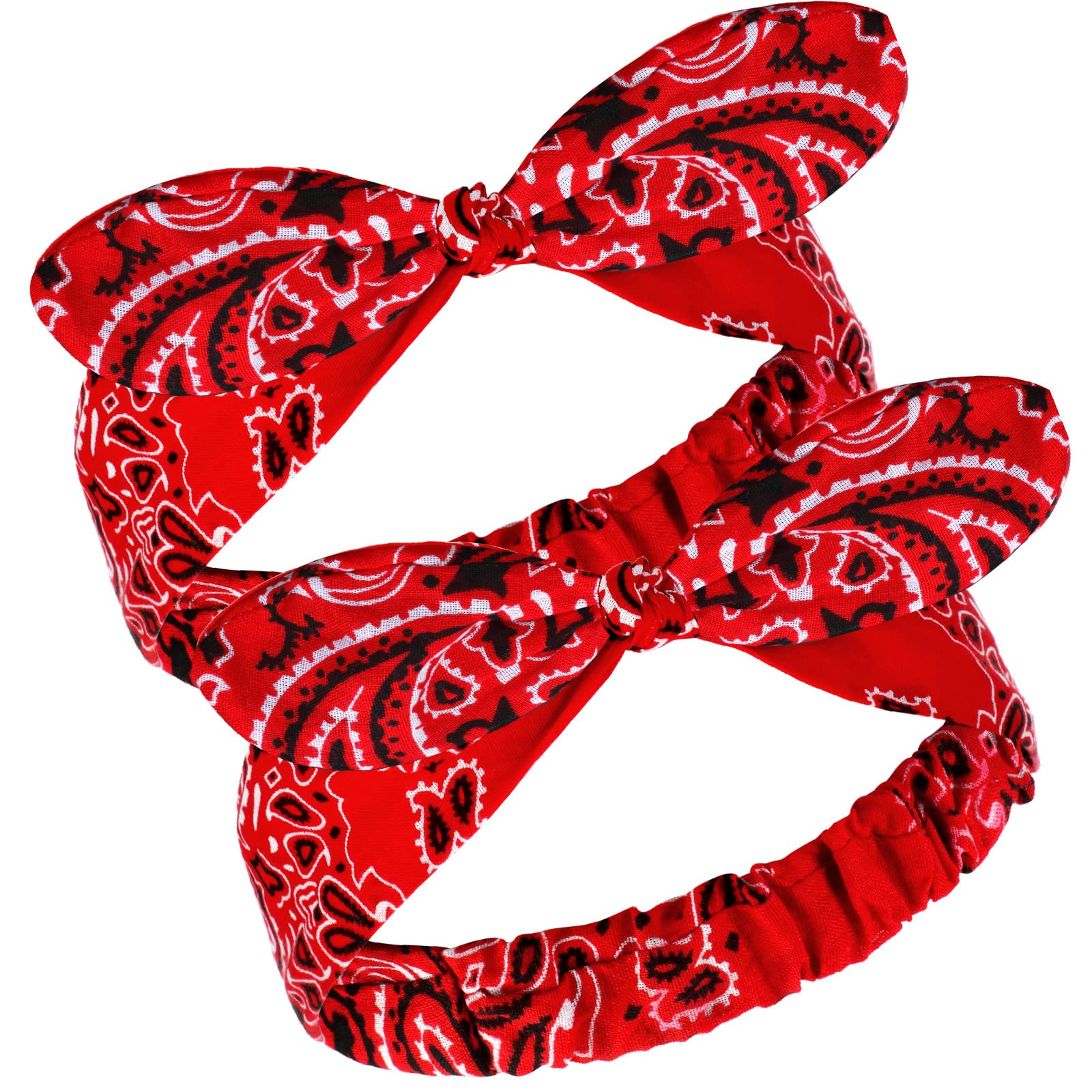 Amazon.com : Hicarer 2 Pieces Bandana Headband for Women, Knot Retro ...