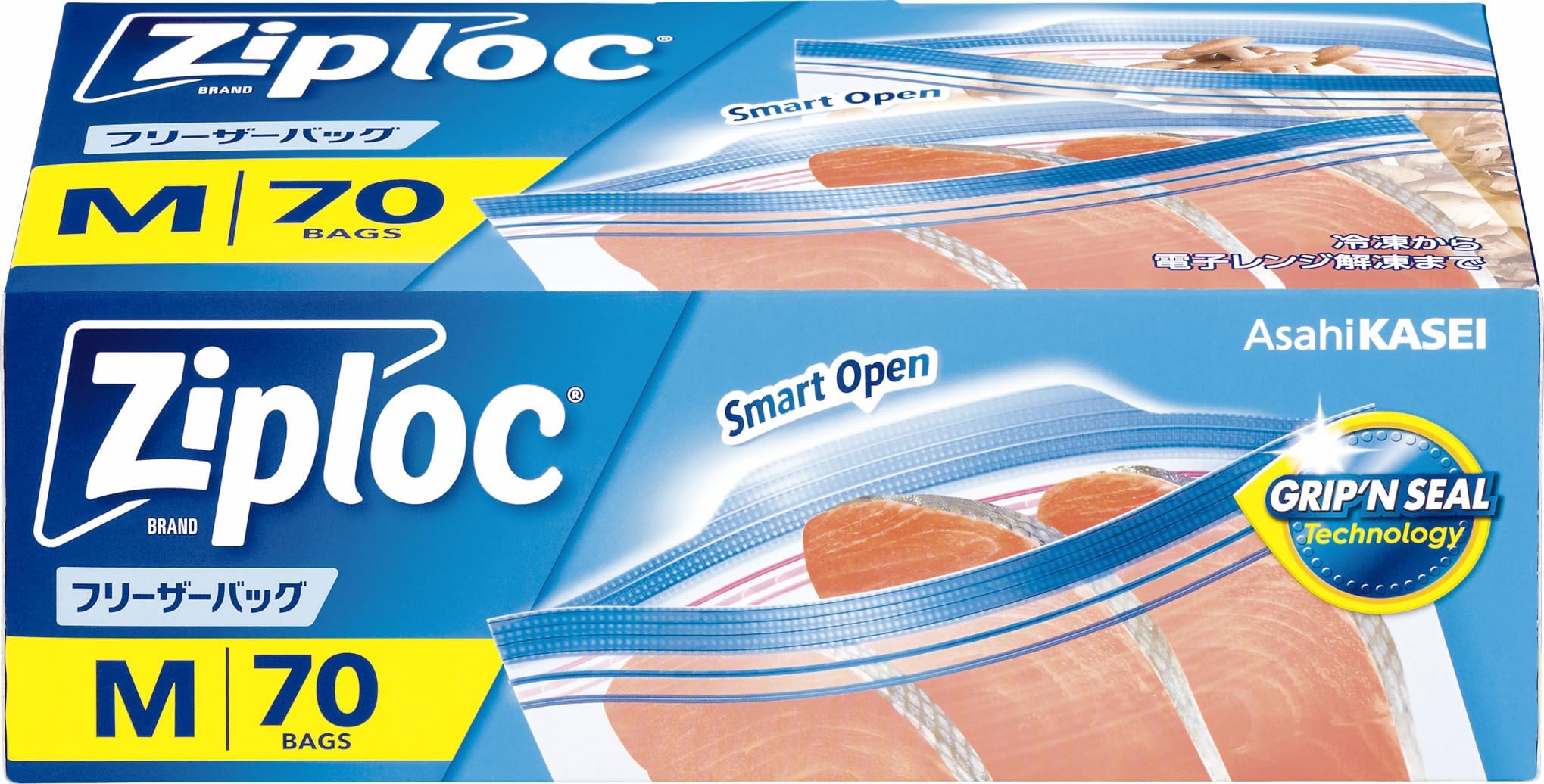 Amazon | Ziploc ジップロック フリーザーバッグ M70枚入 | Ziploc | 保存用バッグ・ポリ袋