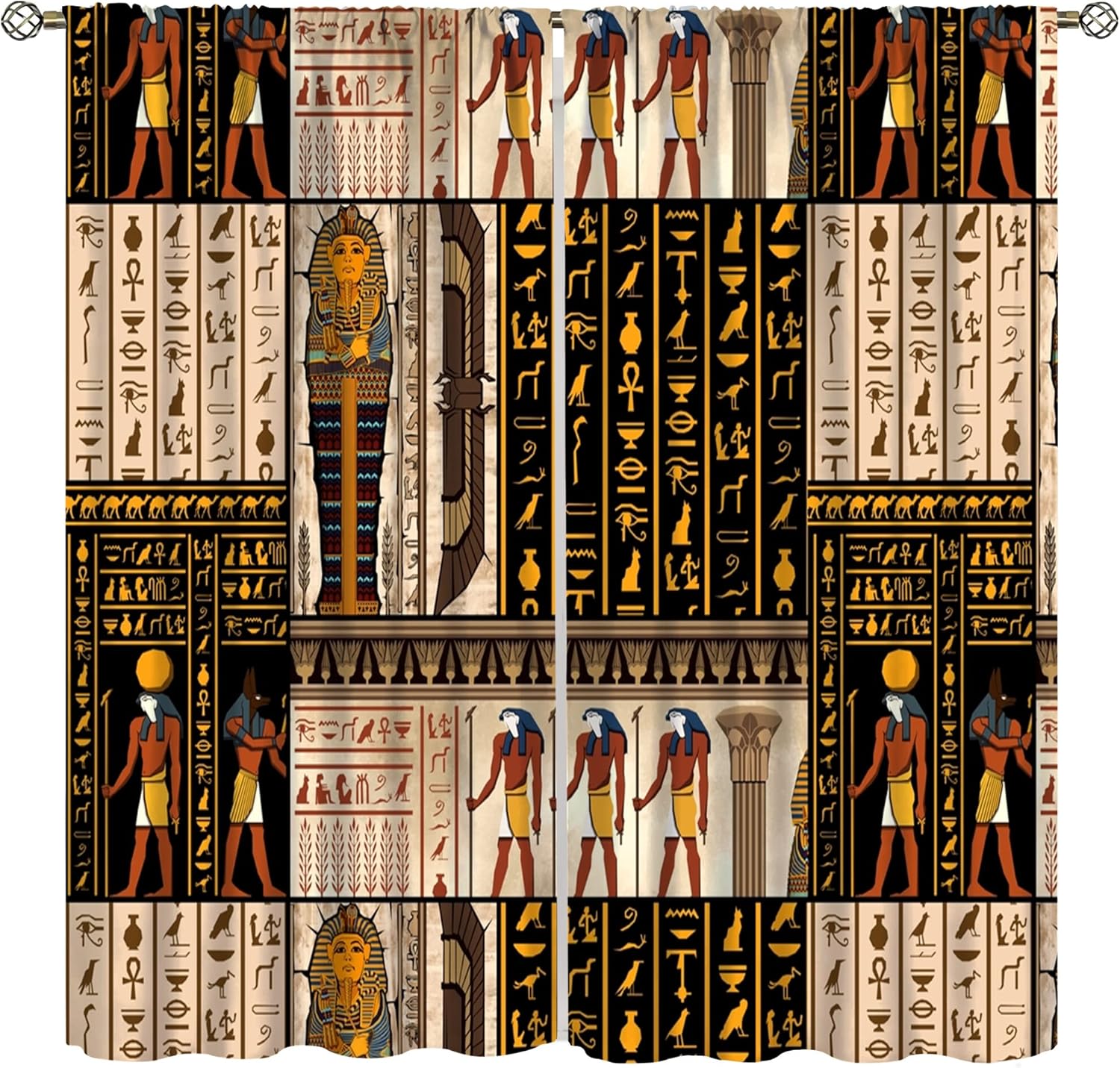 Amazon.com: Ancient Egypt Curtains, Egyptian Style Blackout Window ...