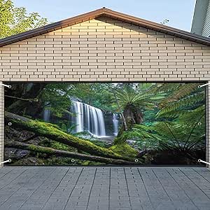 Amazon.com: CSFOTO 7x16ft Forest Falls Garage Door Decoration Banner ...