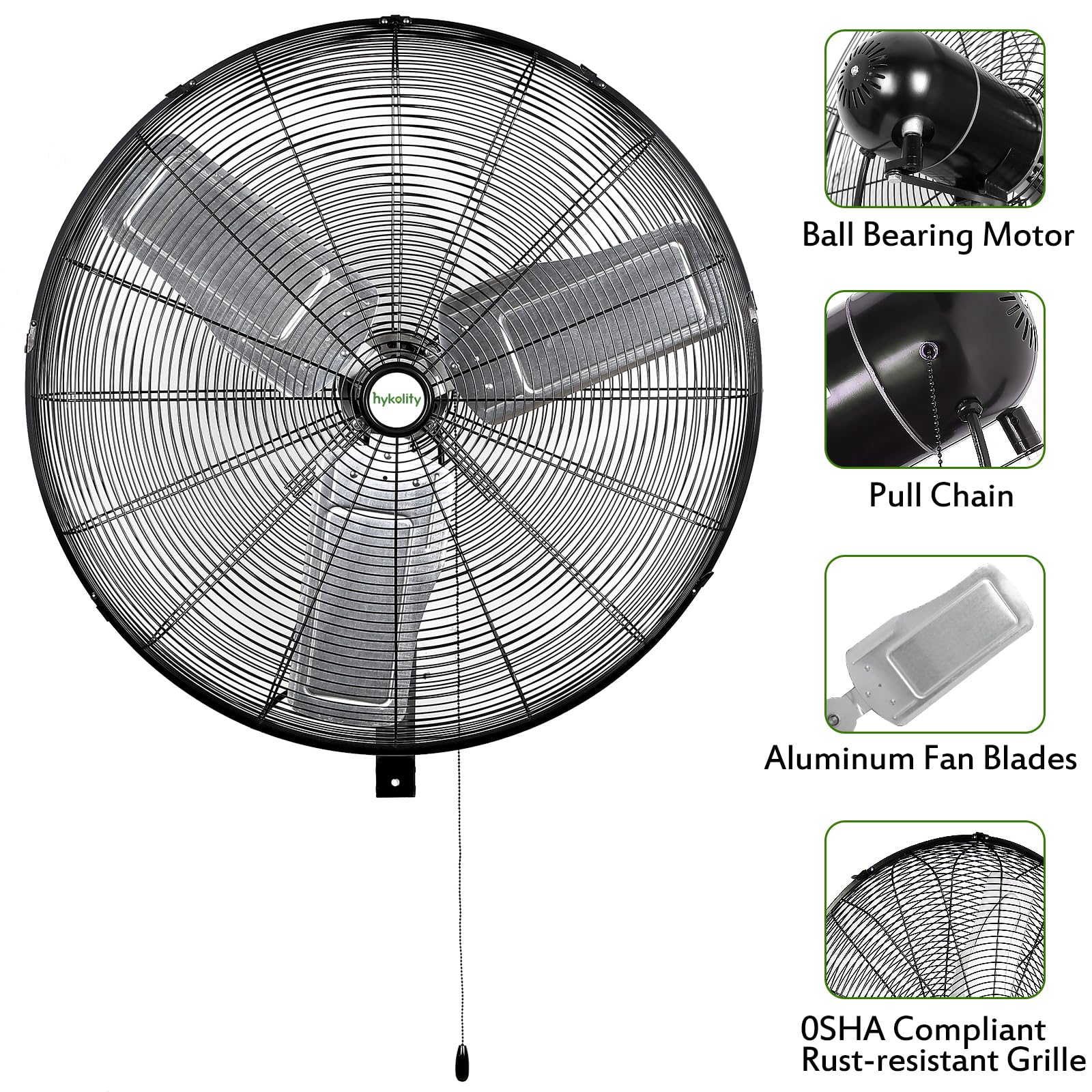 Snapklik.com : 30 In High Velocity Industrial Wall Fan, 9500 CFM 3 ...