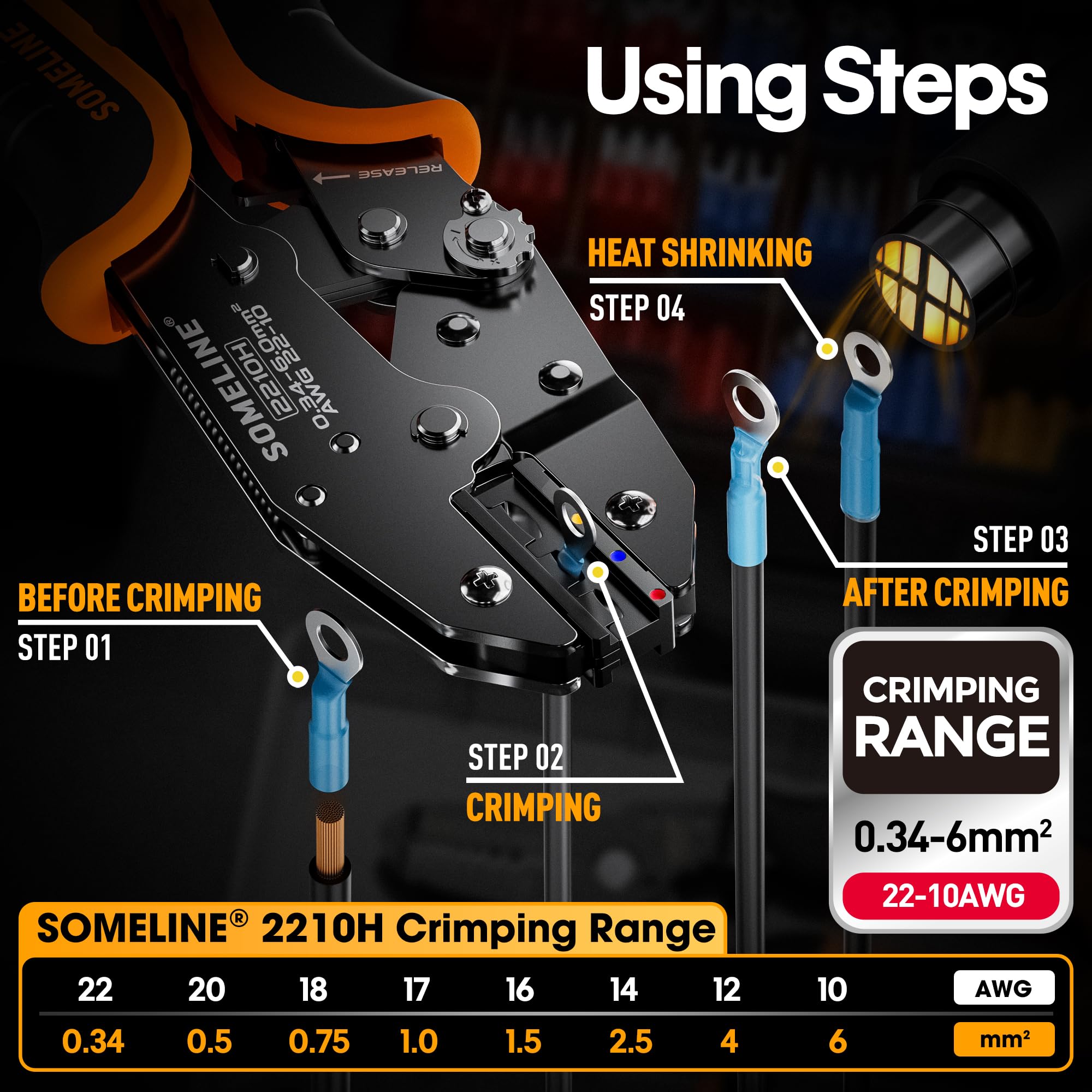 Snapklik.com : Crimping Tool For Heat Shrink Connectors - 22-10 AWG ...