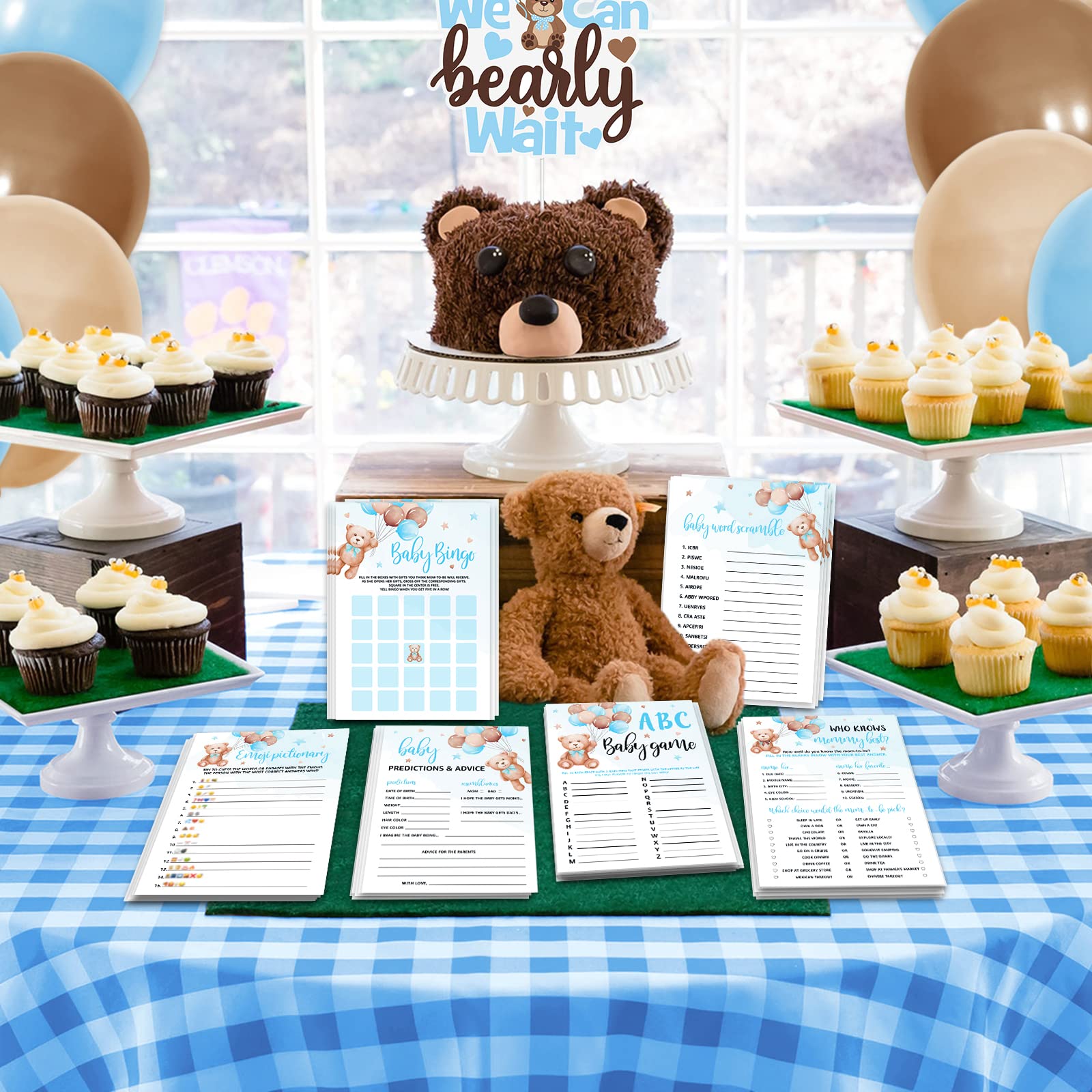 302pcs Teddy Bear Baby Shower Game Set Pack of 6 Activities for 50 ...