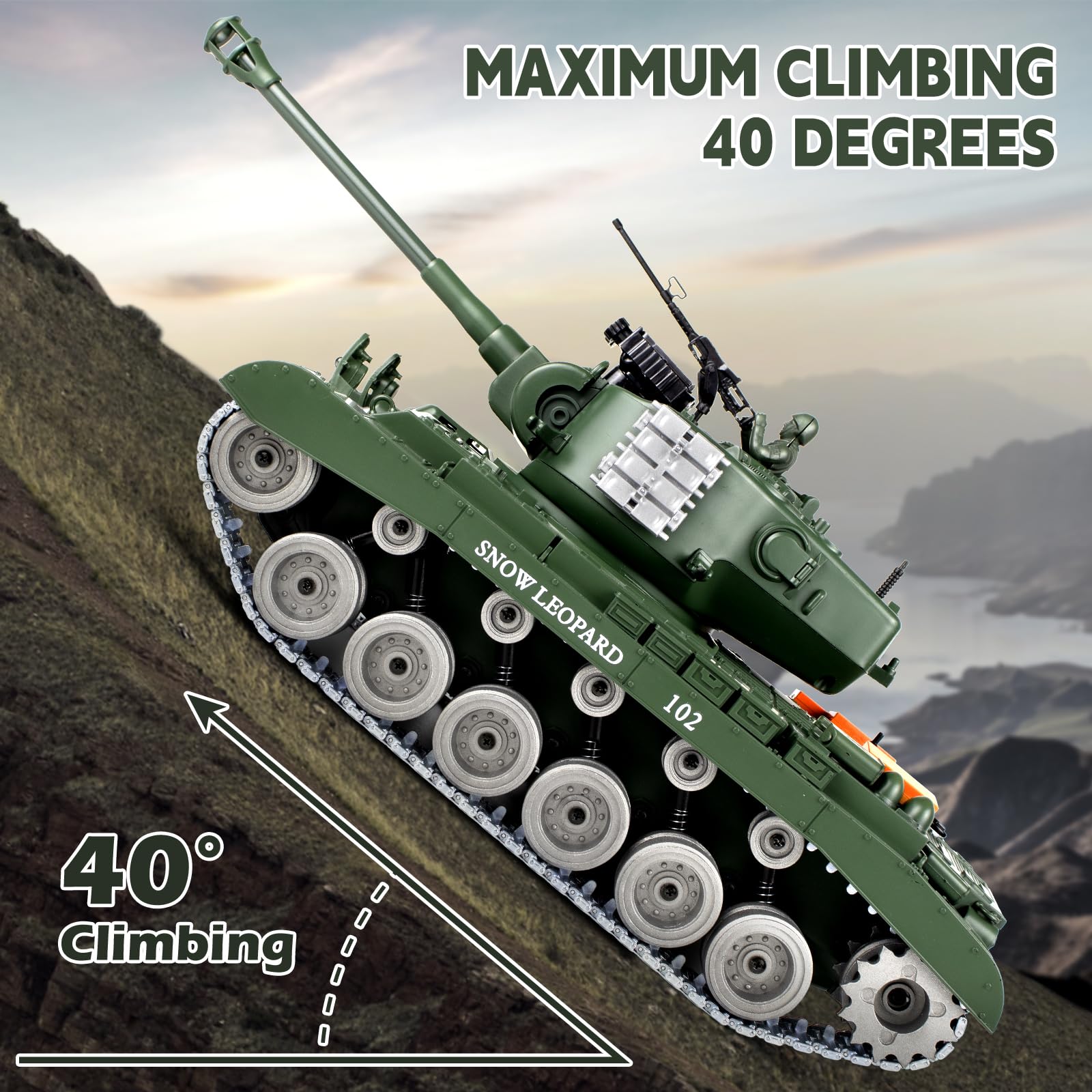 Water Toys Supdex RC Tank, 1:18 Alloy Metal US M60 Remote Control Army ...