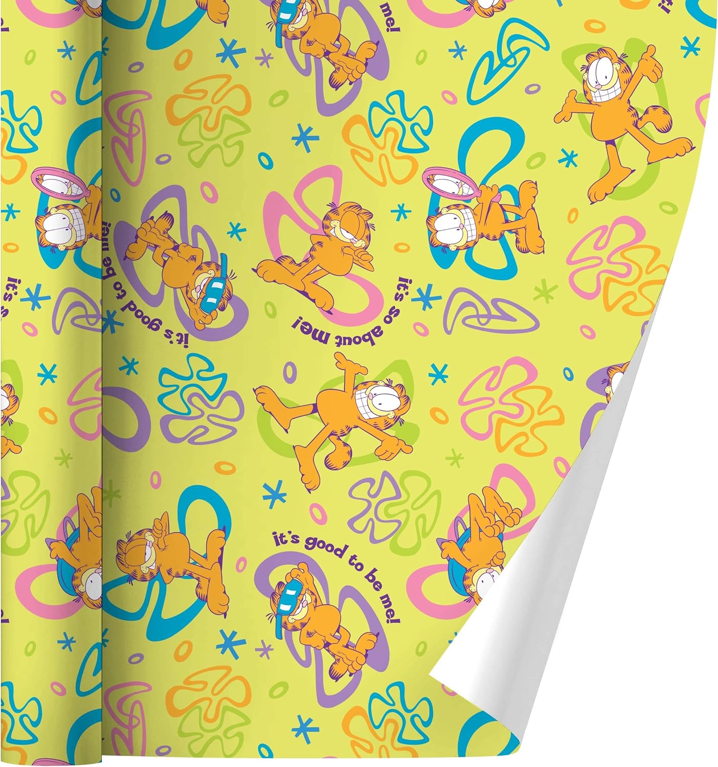 Amazon.com: GRAPHICS & MORE Garfield Flower Pattern Gift Wrap Wrapping ...