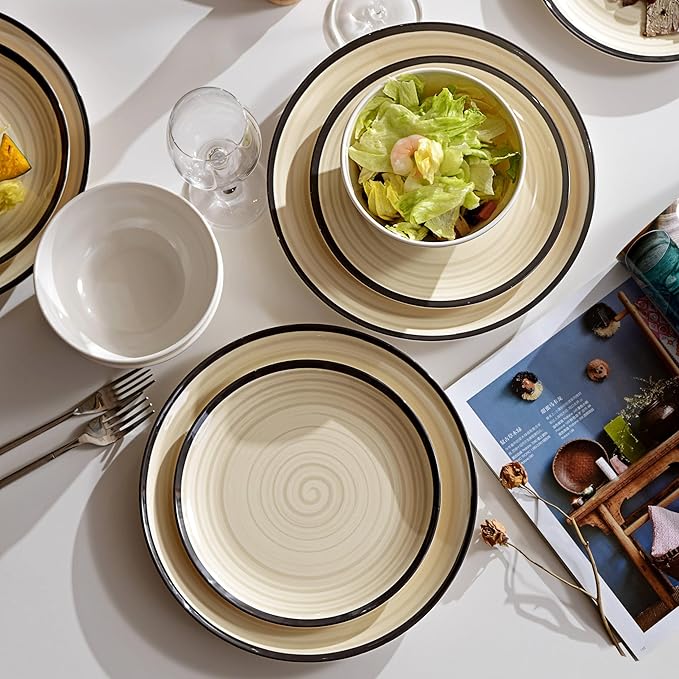 Amazon.com | Melamine Dinnerware Set for 4, 12Pcs Dinnerware Sets ...