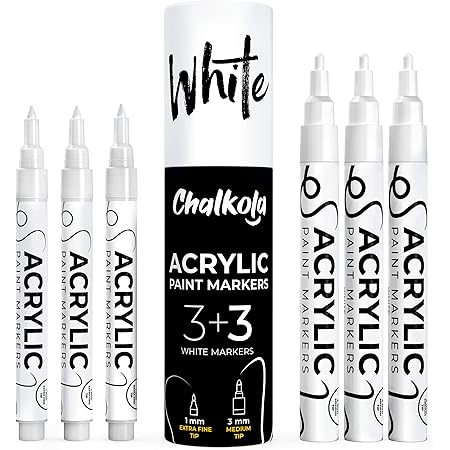 Amazon.com: White Paint Pens, 6 Pack 2.5mm Medium Tip White Paint ...