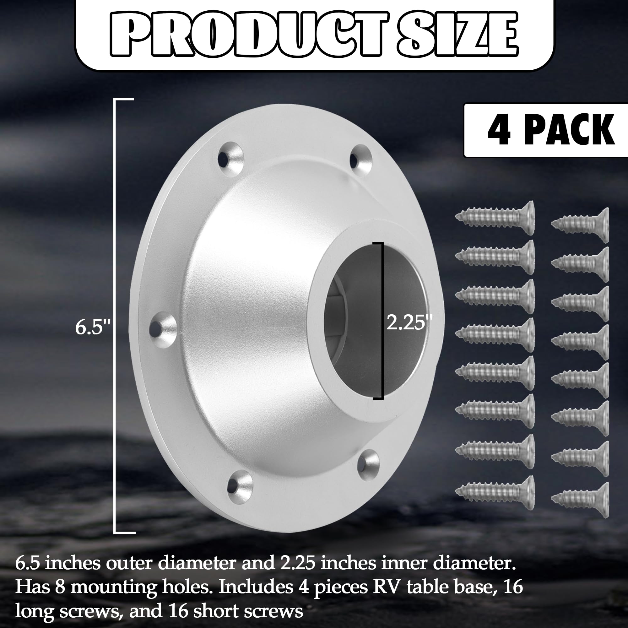 Snapklik.com : TonGass (4-Pack Silver RV Table Base (Standard Size ...