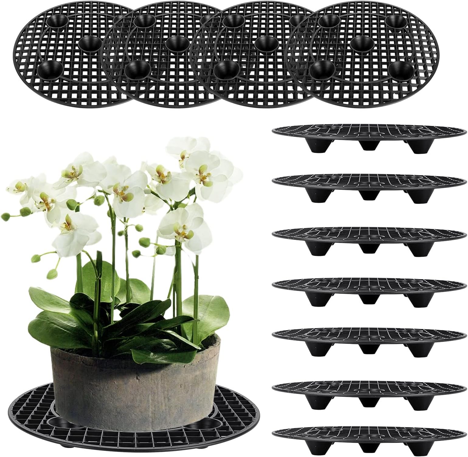 Amazon.com: HOZEON 12 PCS 12 Inch Round Pot Elevator, Black Plant Level ...