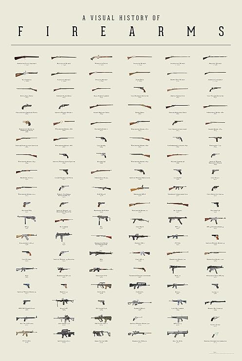 Amazon.com: Gun Poster - A Visual History of Firearms (24" X 36 ...