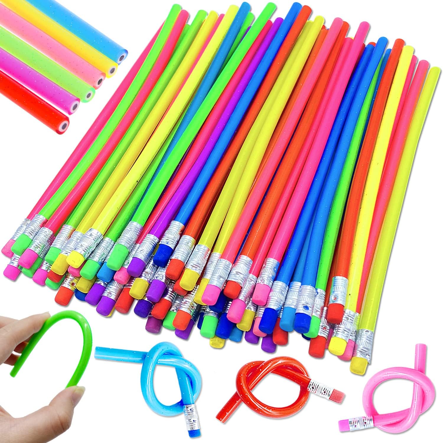 Amazon.com : Haawooky 36 Pcs Colorful Magic Bendy Flexible Soft Pencil ...