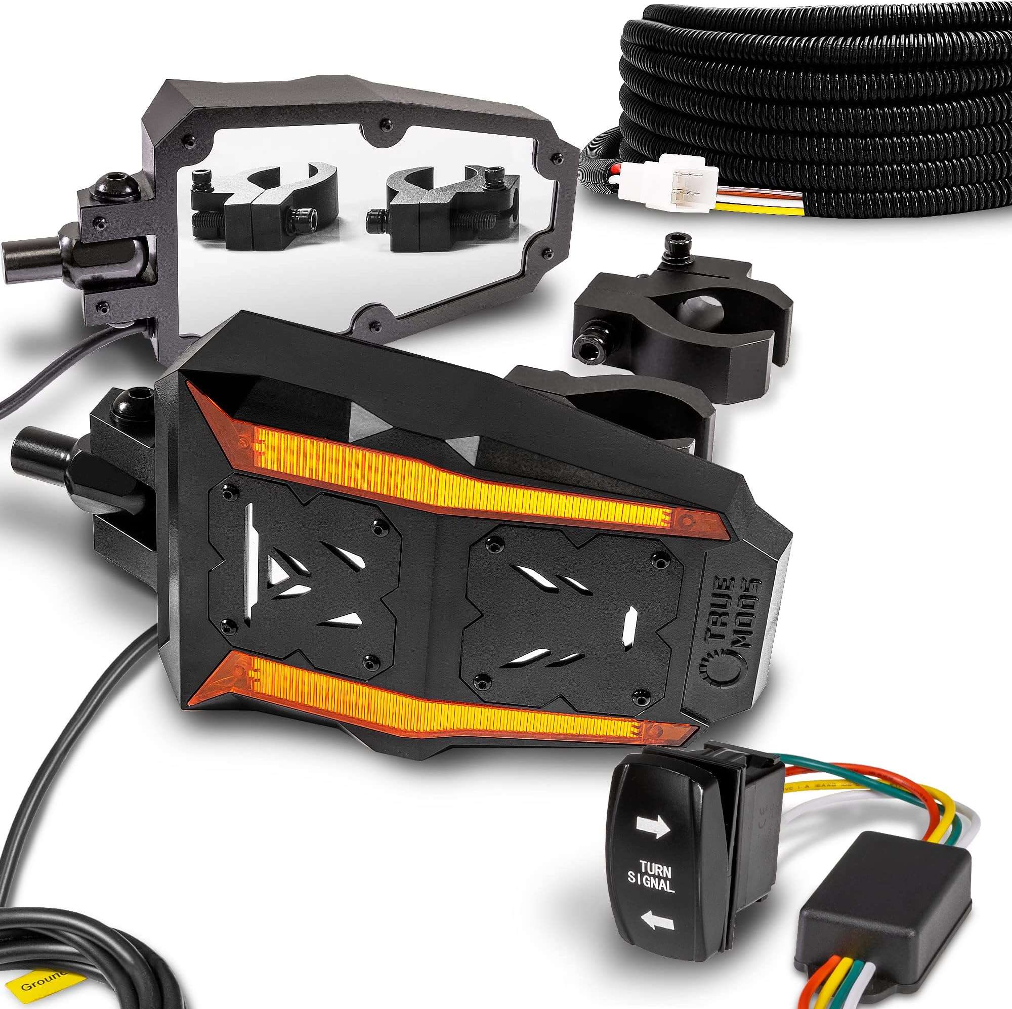 Amazon.com: TRUE MODS Side Mirrors Kit for UTV [Round Roll Cage ...