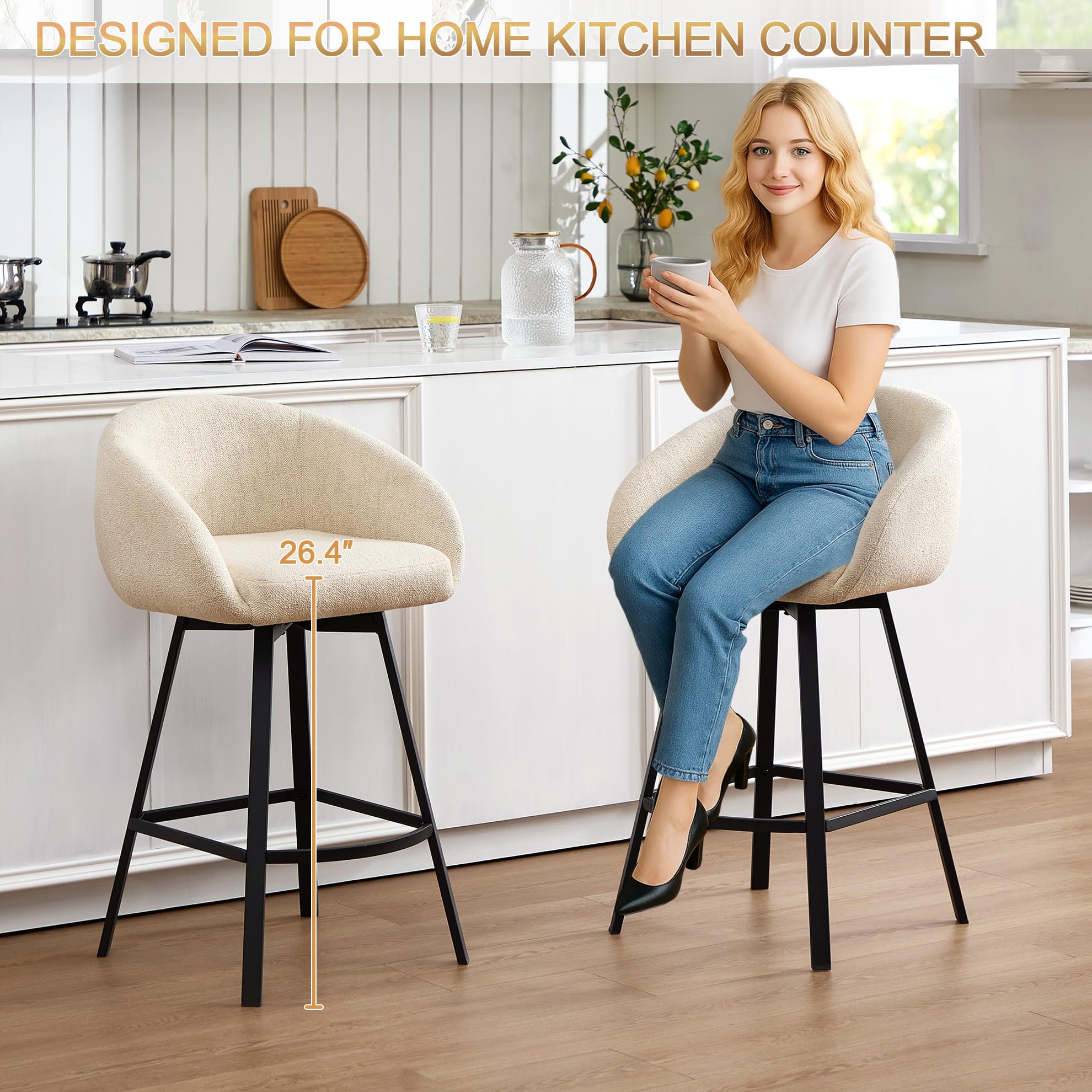 Snapklik.com : Zesthouse Swivel Counter Height Stools Set Of 4, Modern ...
