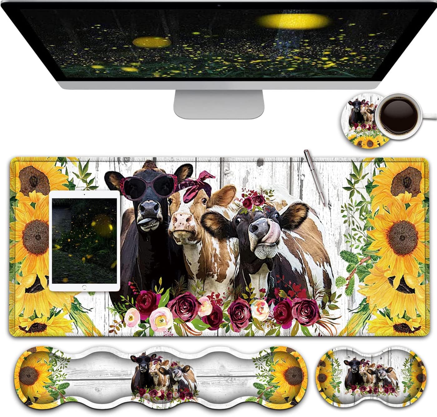 Amazon.com: XXL Large Gaming Mouse Pad, Extended Ergonomic for ...