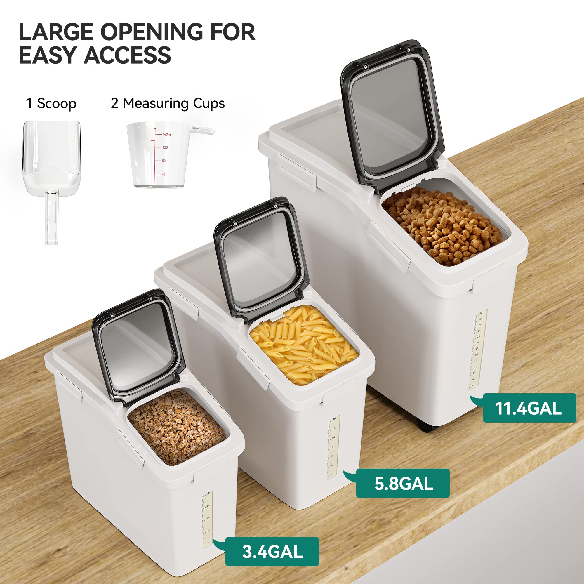 Snapklik.com : YITAHOME Ingredient Storage Bin, 20.6 Gallons(114+58+34 ...