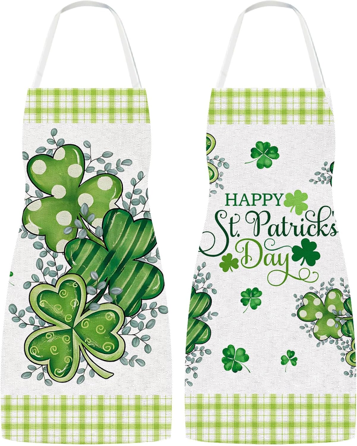 Amazon.com: Whaline St. Patrick's Day Aprons Watercolor Shamrock ...