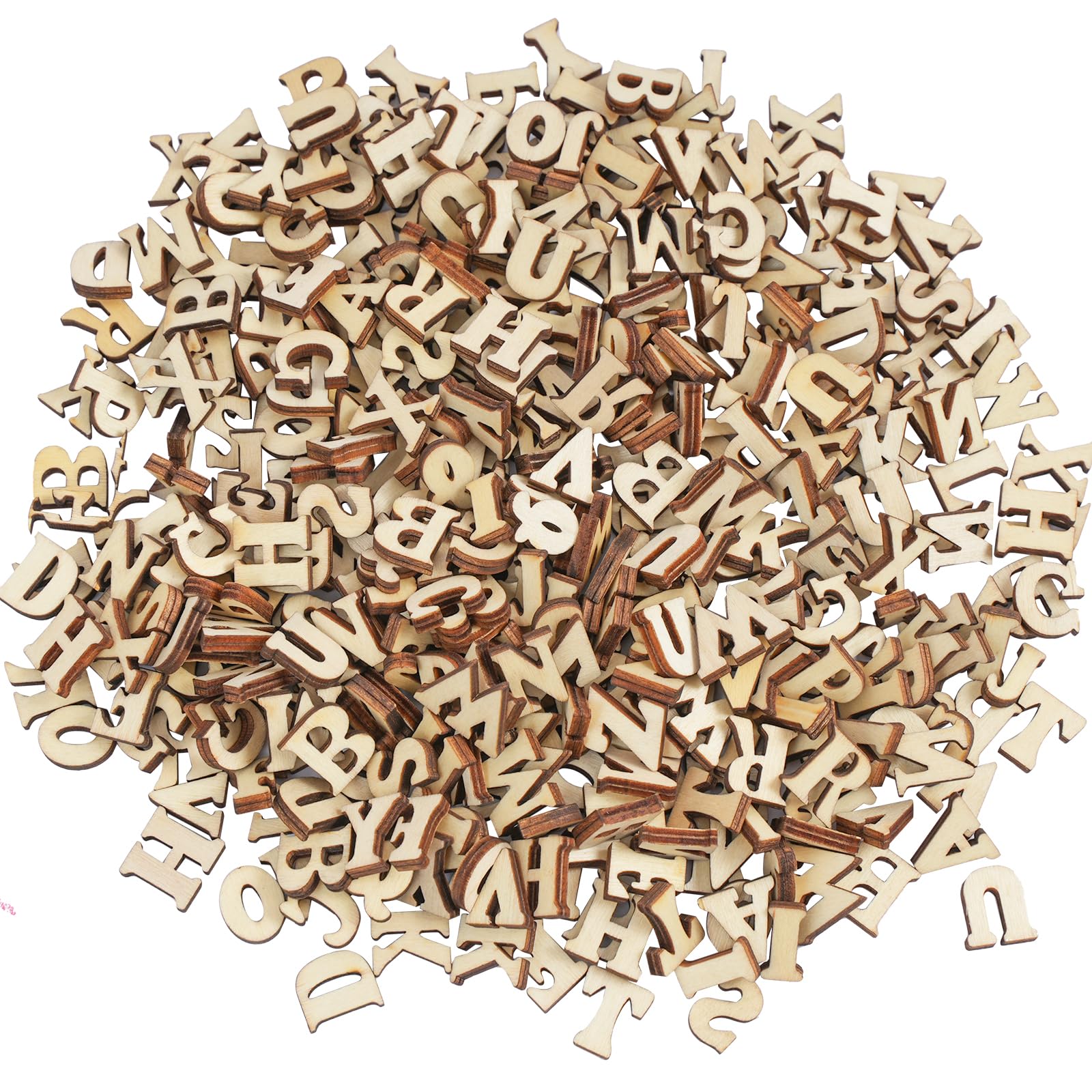 DLUSZERT 400Pcs Mini Wooden Letters for Crafts, 15MM Small Wooden ...