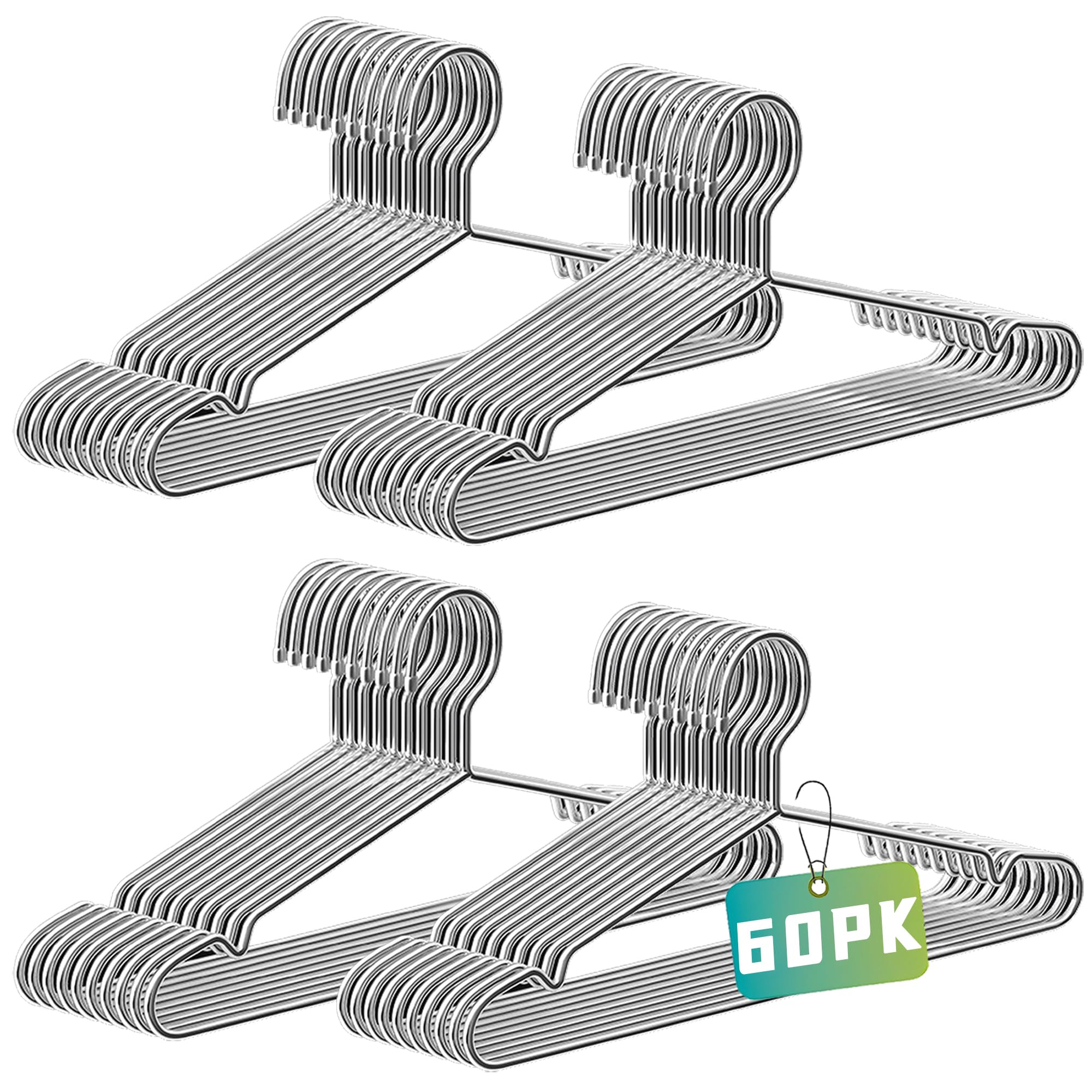 Wire Hangers 60 pack, Metal Hangers for Clothes Hangers,Heavy Duty ...