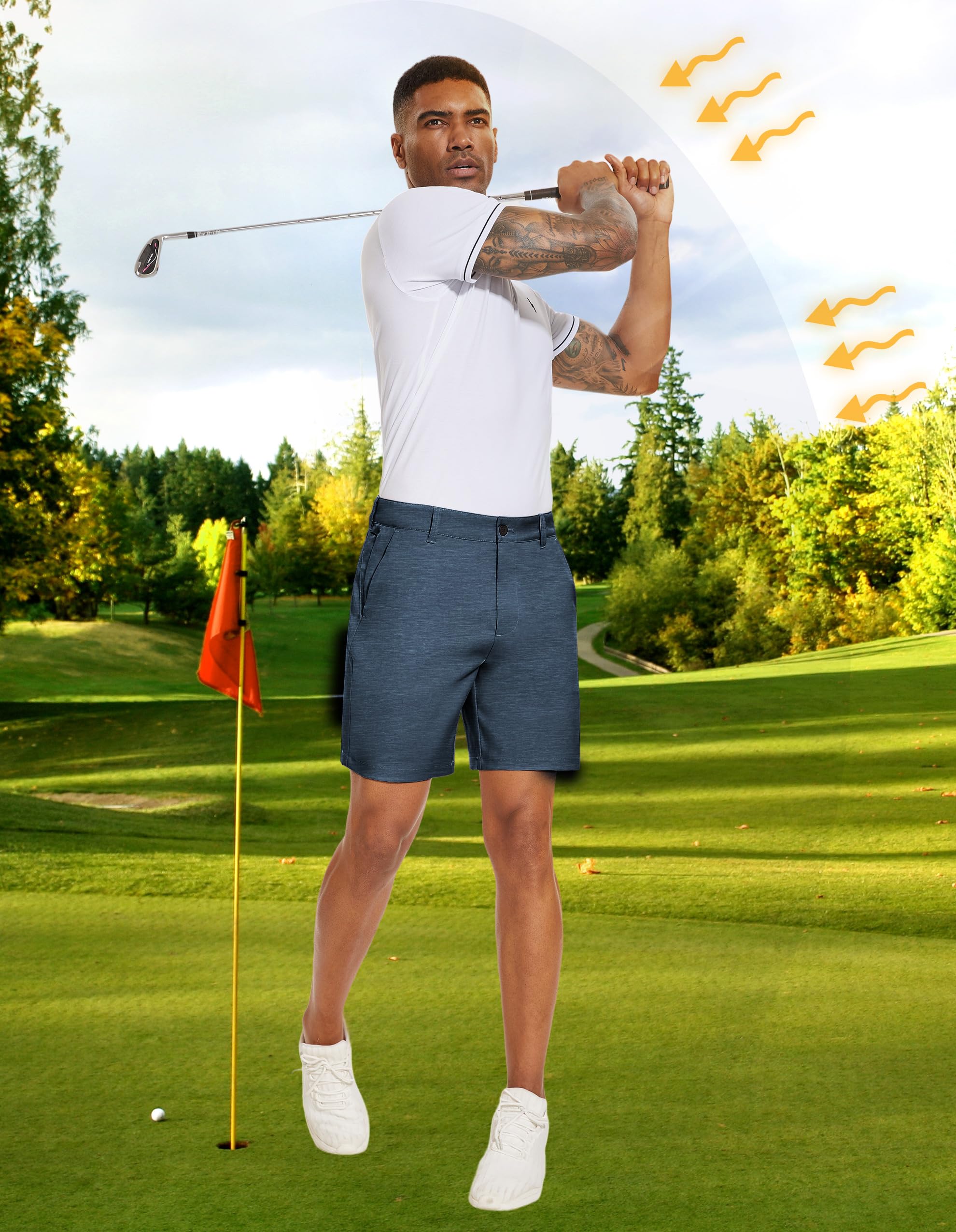Snapklik.com : PULI PULI Mens Golf Dress Shorts 7 Inch Business Casual ...