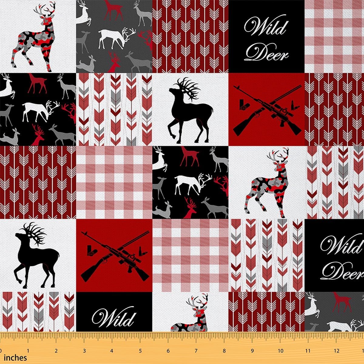 Amazon.com: Deer Fabric by The Yard 1 Yard Farmhouse Hunting Decorative ...