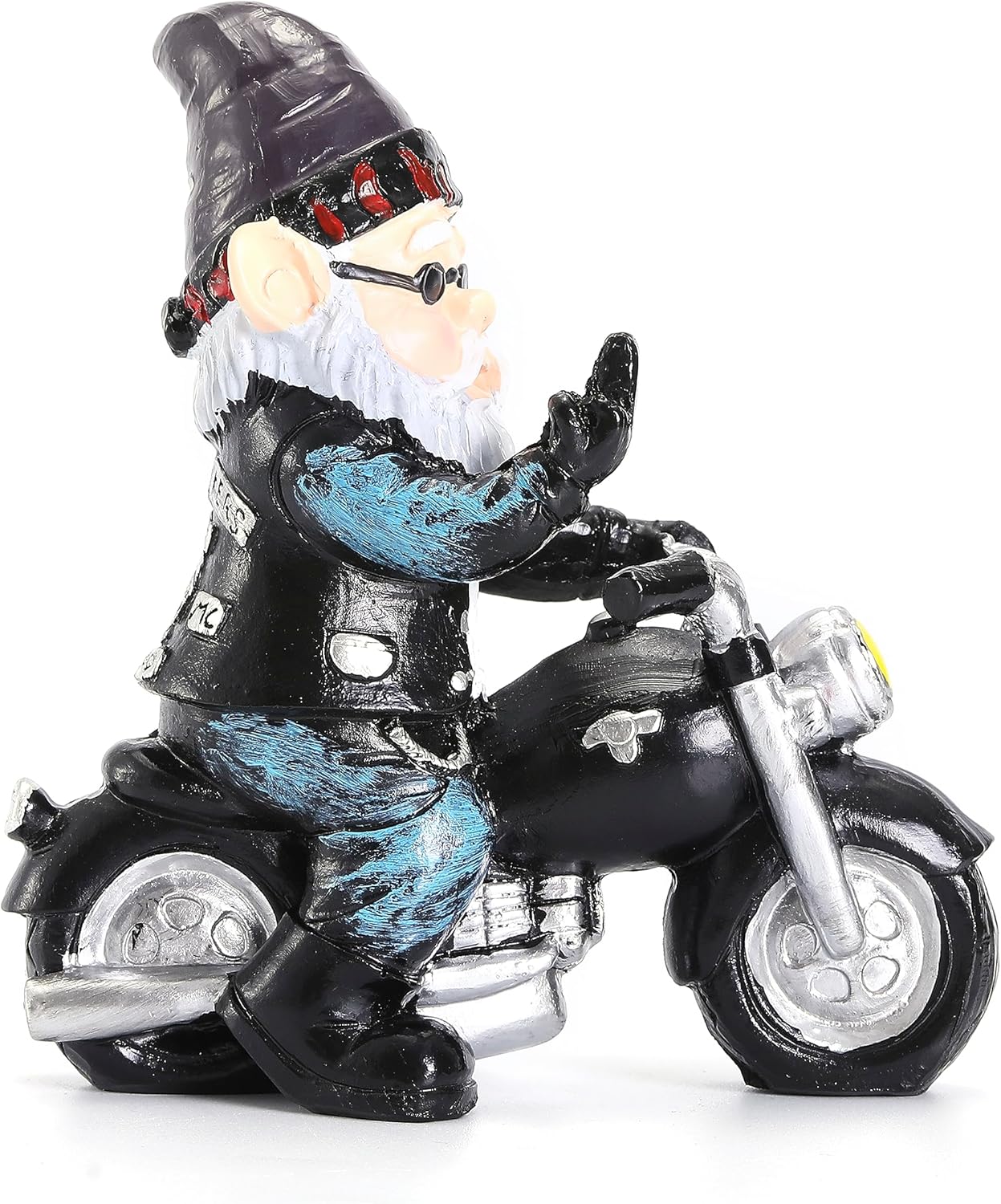 Amazon.com: ANNIU Garden Gnome Riding Motorcycle Statue, Resin Gnome ...