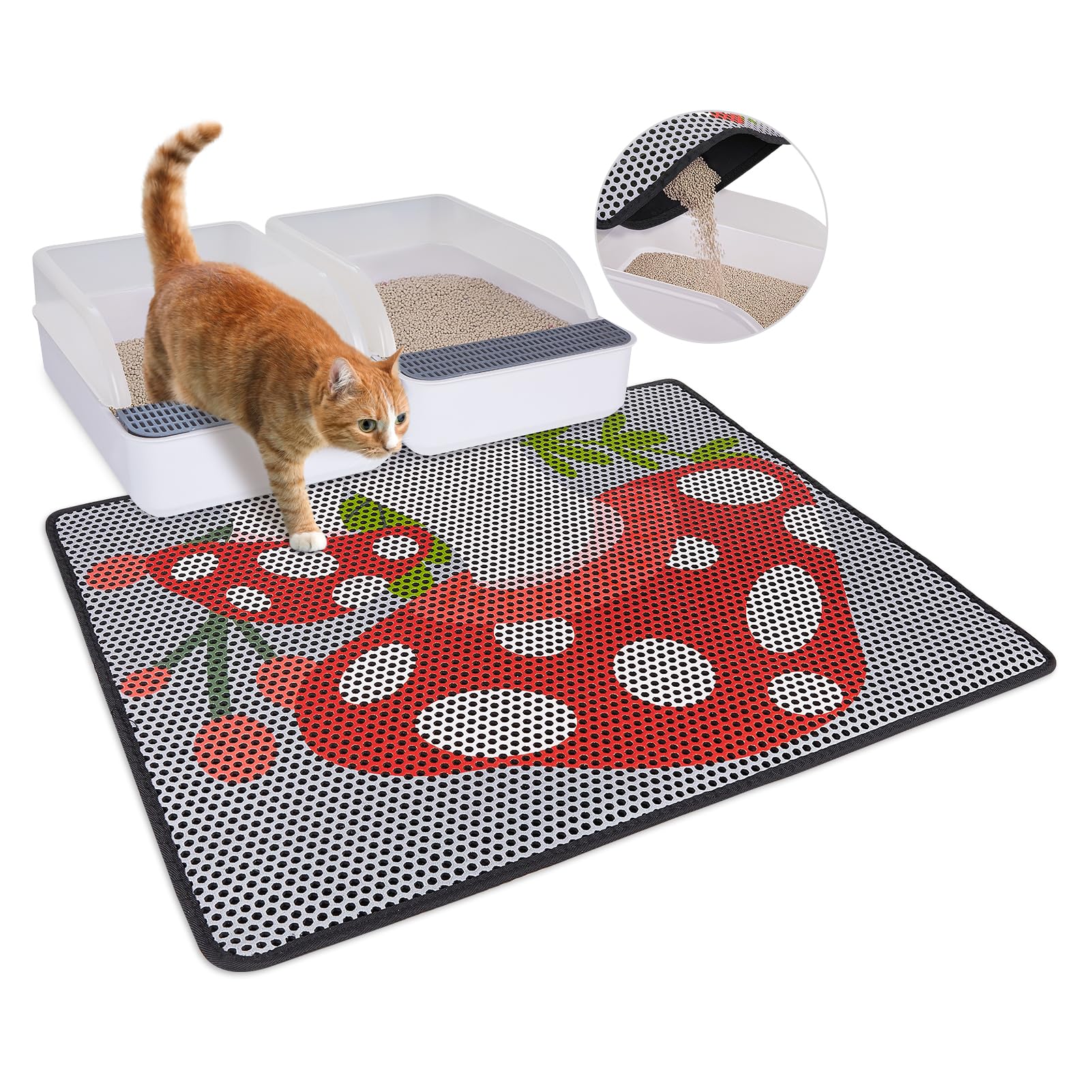 Amazon.com: Bienbee Cat Litter Mat, 30"x24" Cat Litter Trapping Mat ...