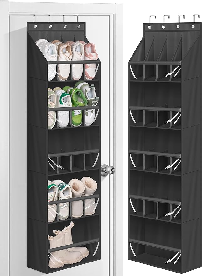 Amazon.com: MISSLO 20 Pairs Over the Door Shoe Organizer for Closet ...