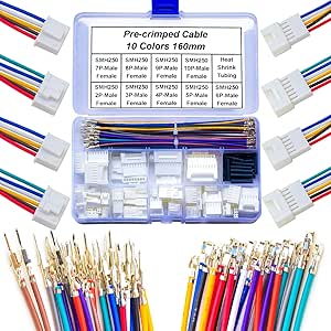 Amazon.com: Yoeruyo SMH250 2.5 Male Female Connectors and 22AWG Pre-Crimped Cables,Compatible ...