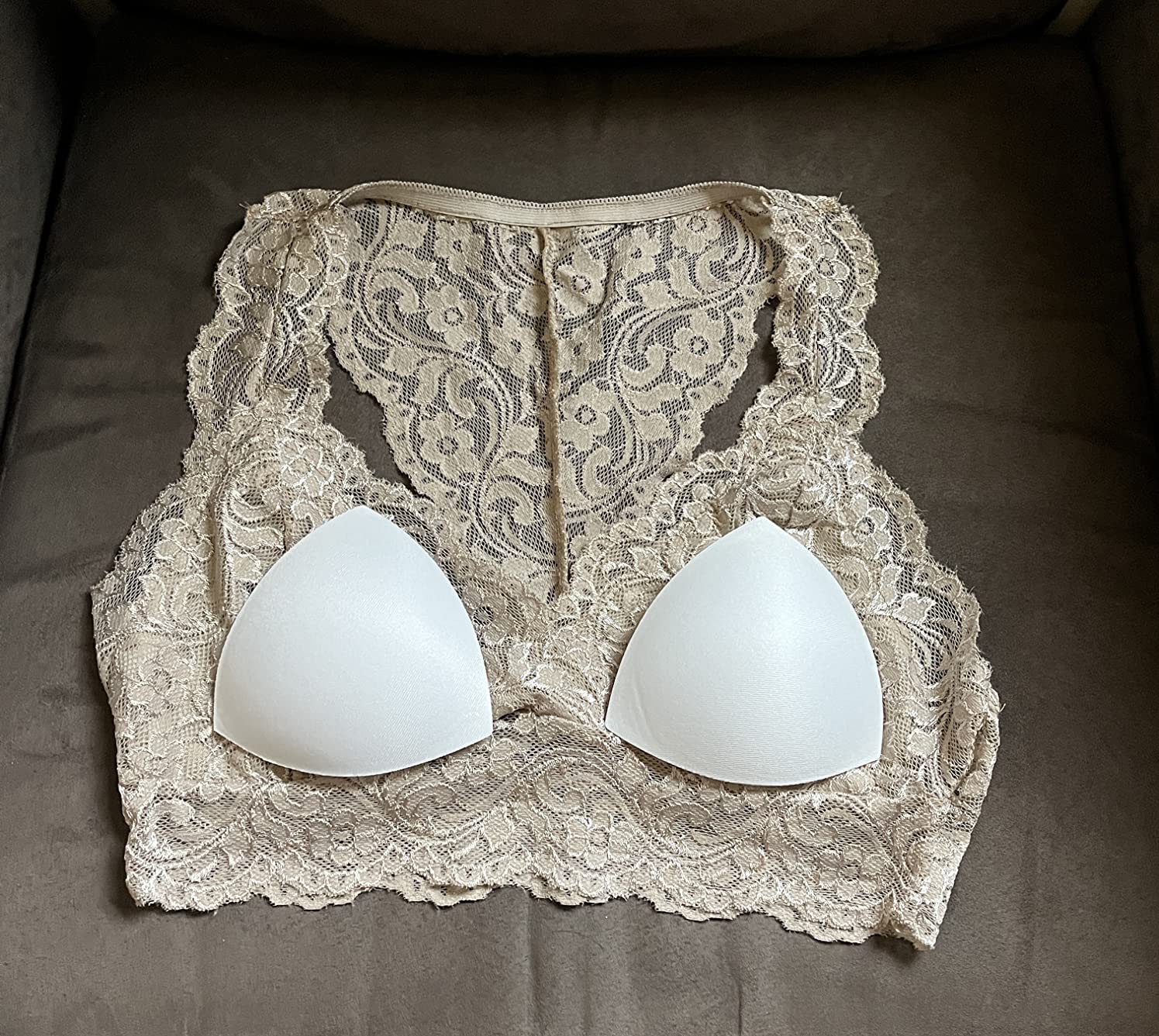 HGps8w Women's Plus Size Lace Bra Removable Padded Sexy Racerback ...