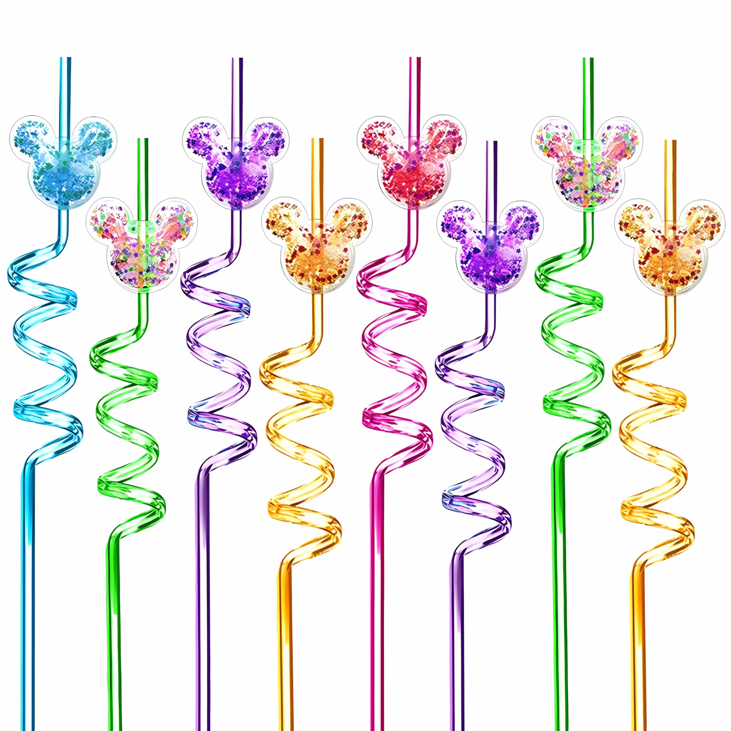 Amazon.com: 24Pcs Glitter Mouse Straws for Party Favors, Birthday Party ...