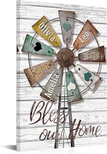 Amazon.com: iLOOKLiKE Personalized Vintage Farmhouse Windmill With ...