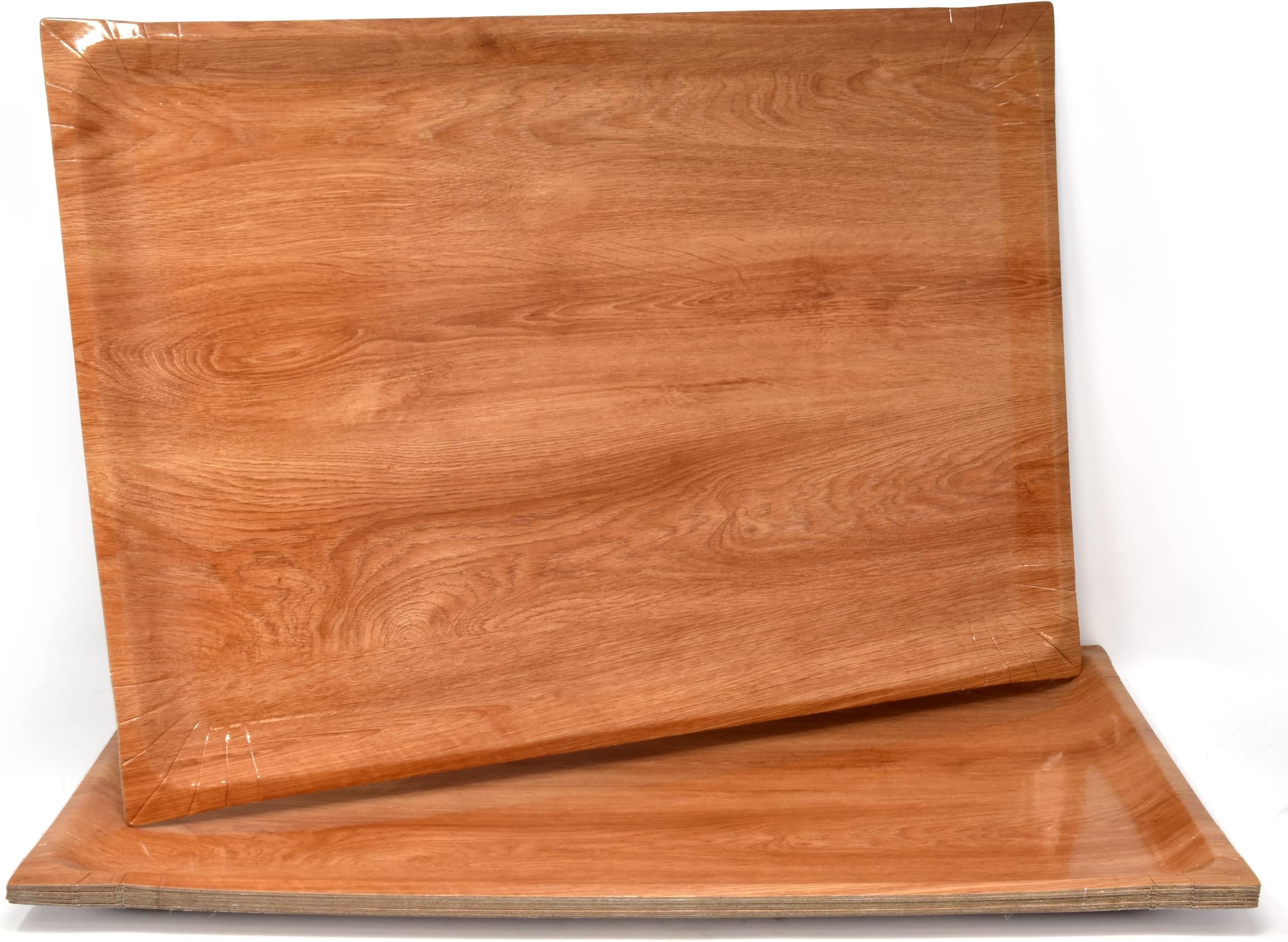 Amazon.com: Gift Boutique 10 Wood Trays Rustic Brown Wooden Look ...