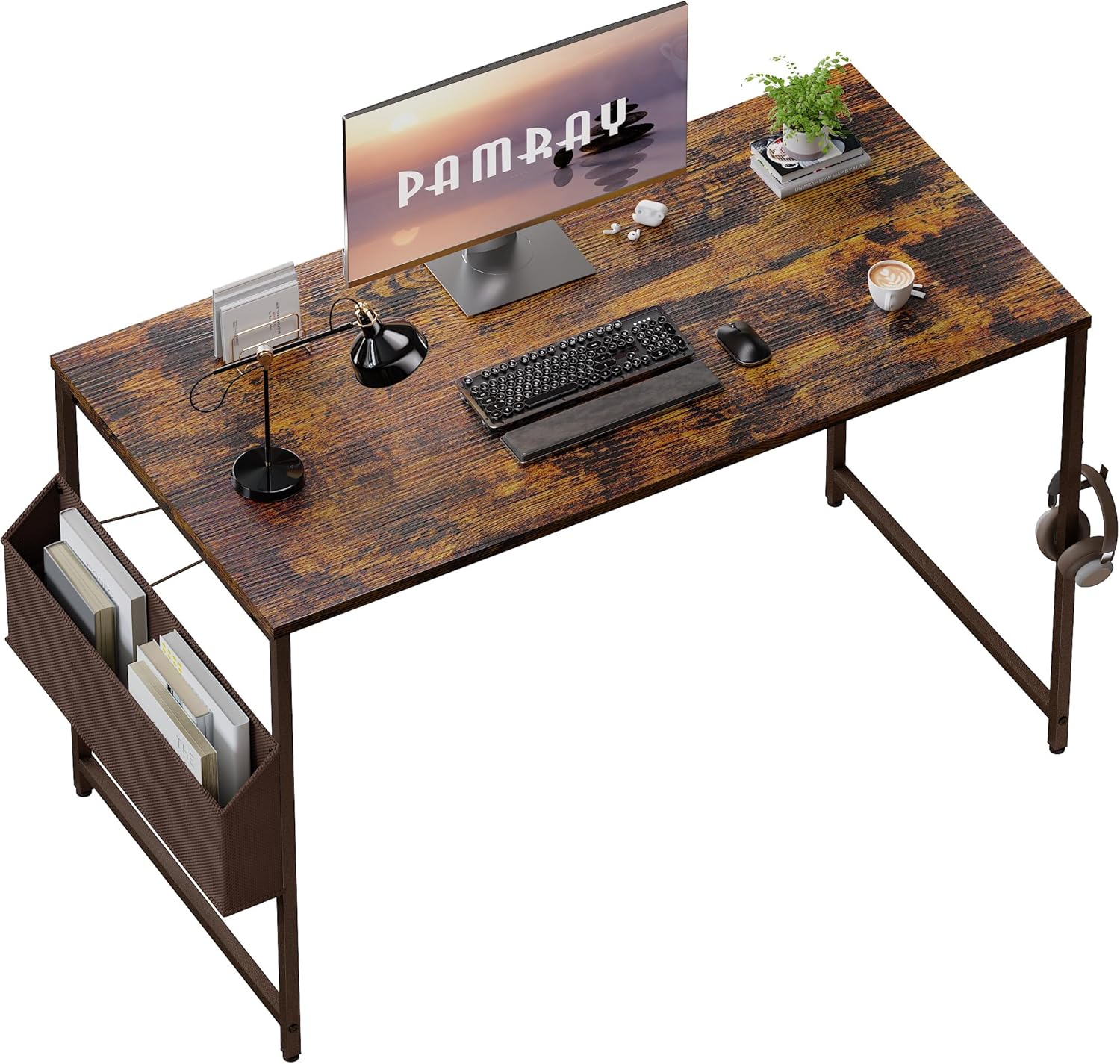 Amazon.com: Pamray 47 Inch Computer Desk for Small Spaces with Storage ...