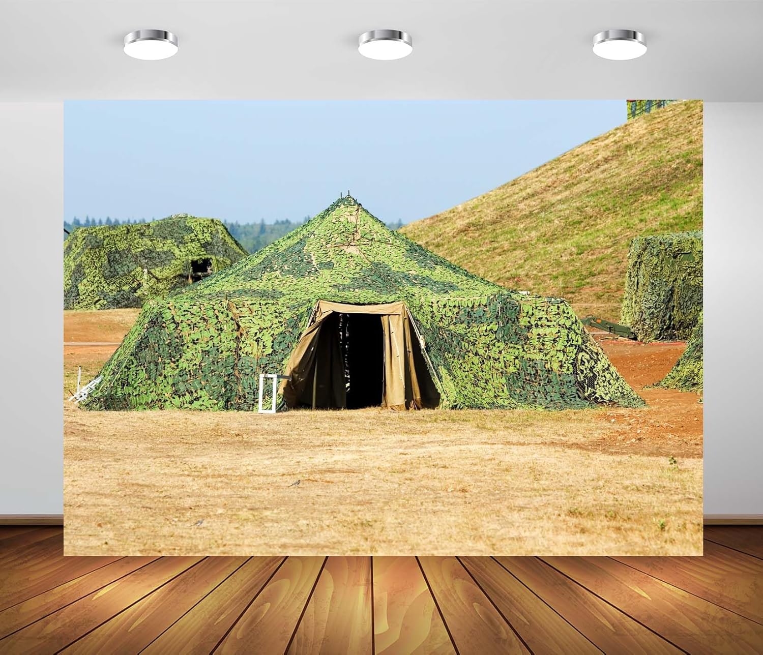 Amazon.com : Loccor 10x6.5ft Fabric Camouflaged Tent Backdrop for ...