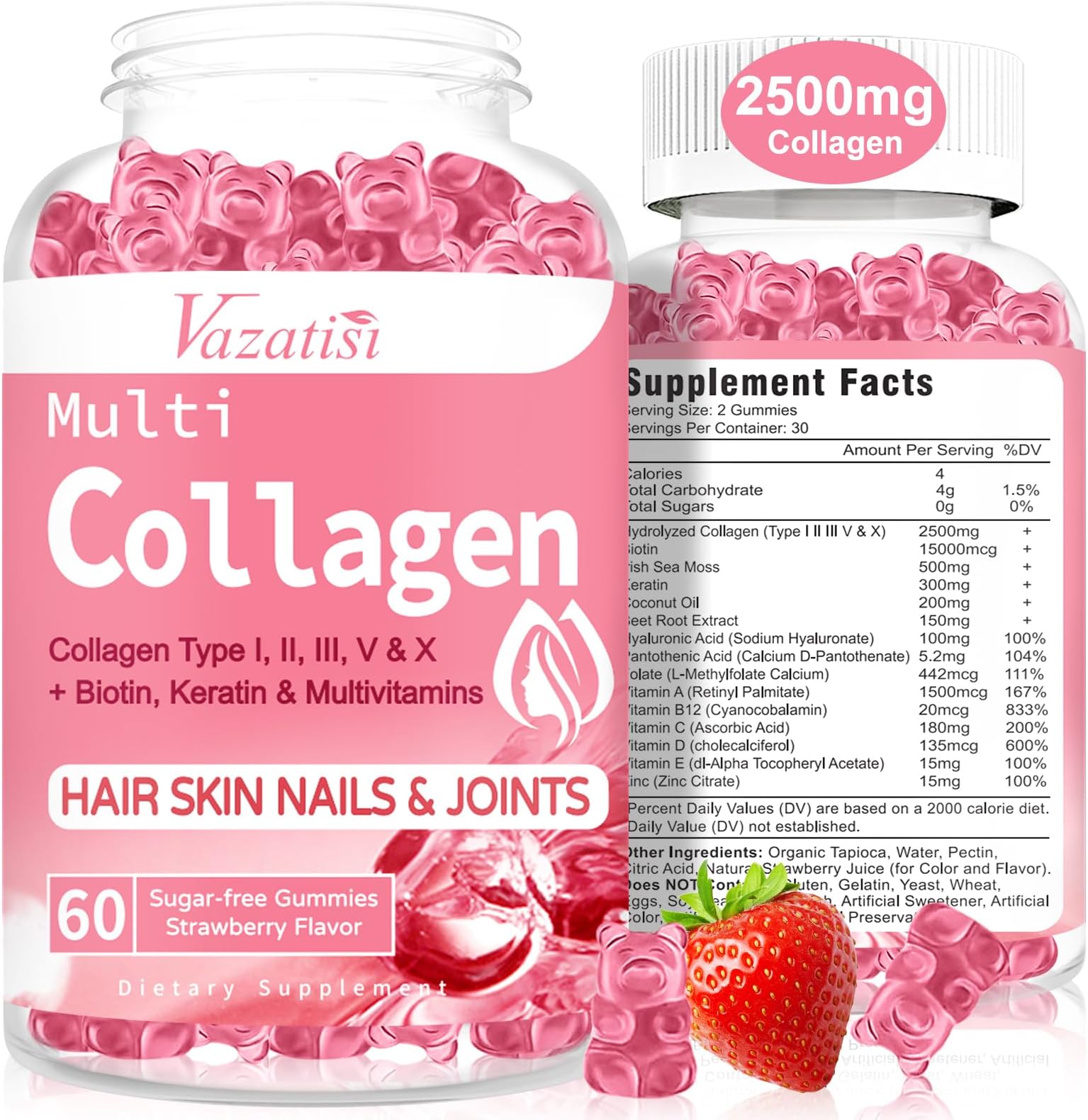Amazon.com: Lunakai Collagen Gummies with Biotin for Men & Women Over ...