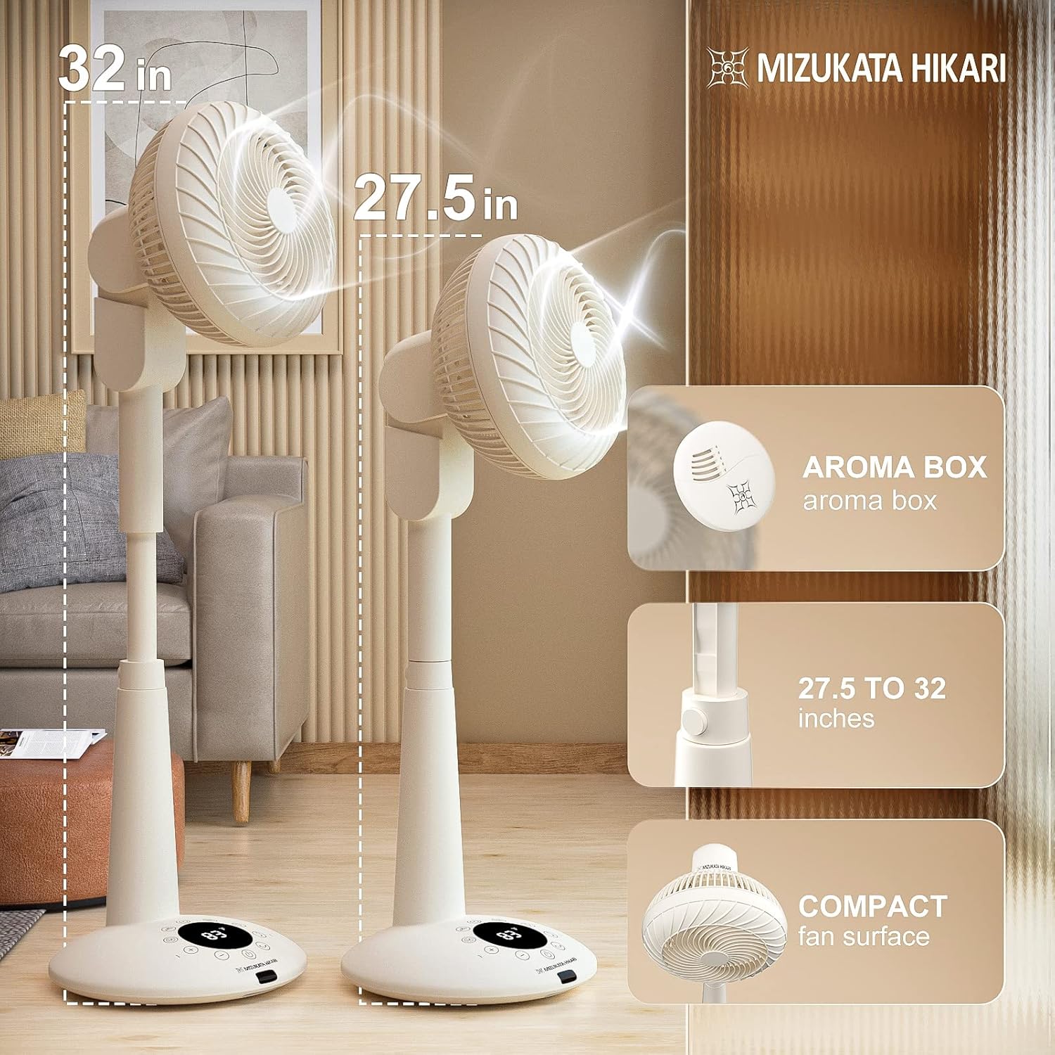 MIZUKATA HIKARI Versatile Air Circulator Standing Fan User Manual