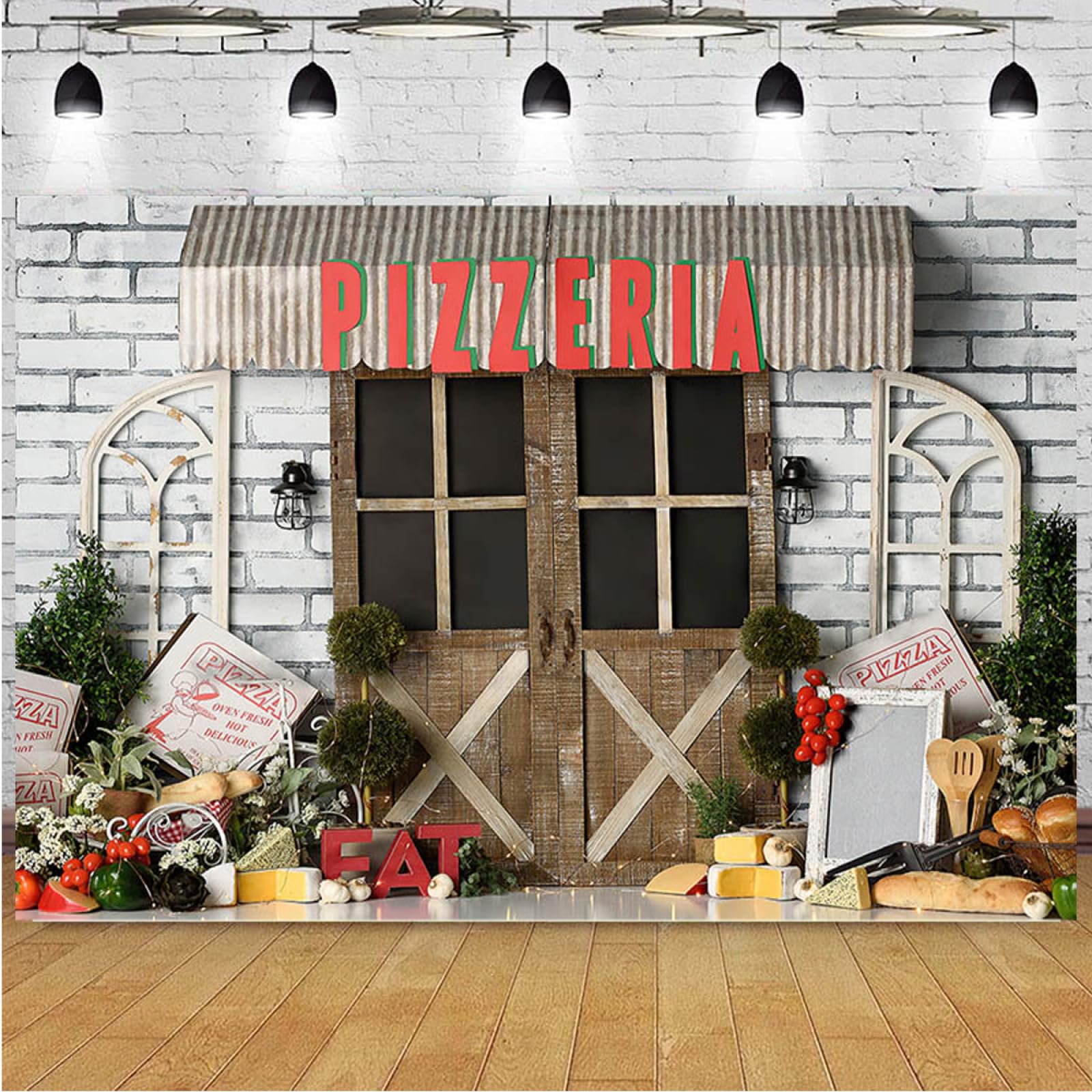 Amazon.com : Pizza Party Photography Background Newborn Kitchen ...