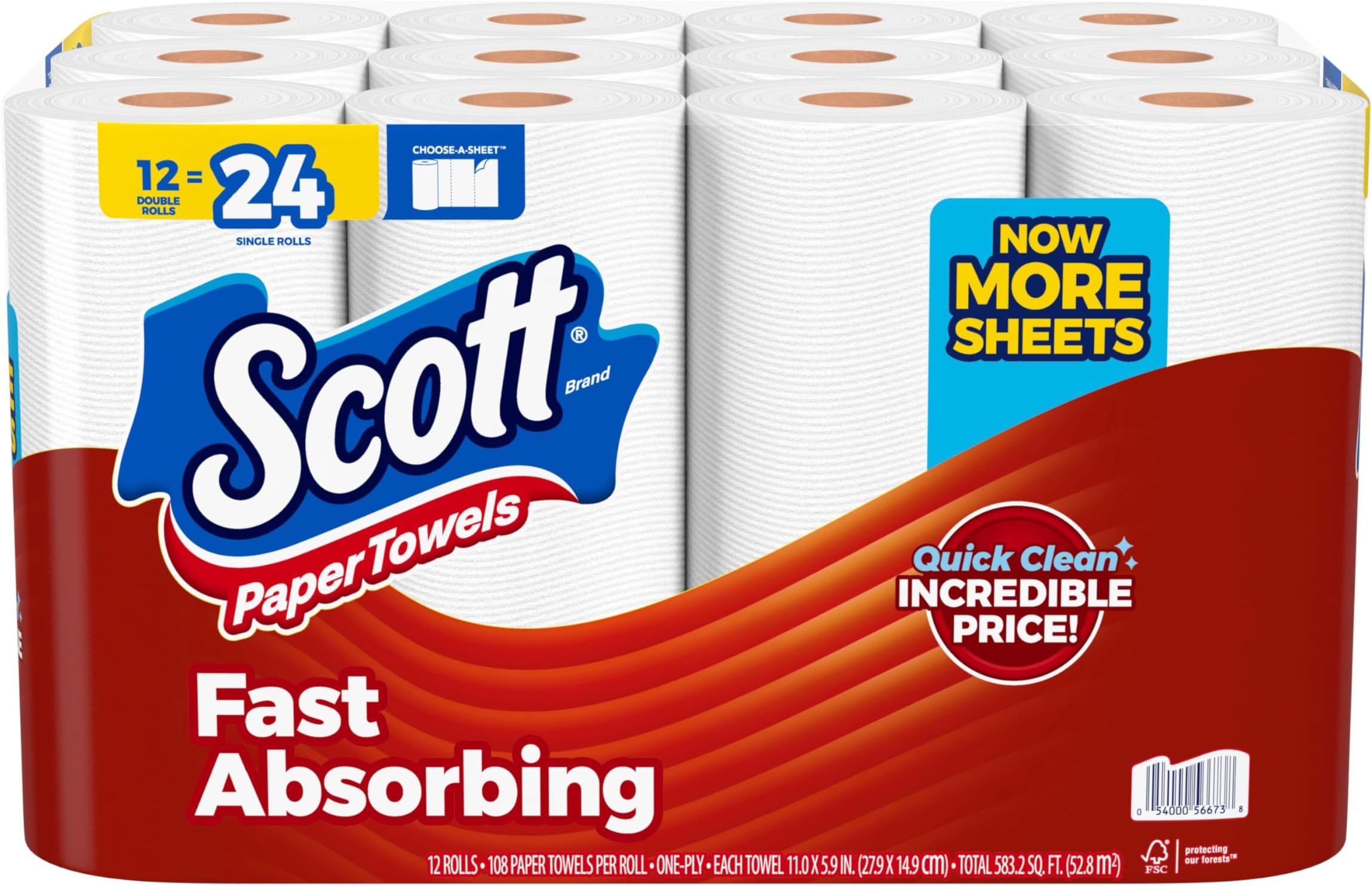 Amazon.com: SCOTT DBL RL CAS TWL 12 PK 108 : Health & Household