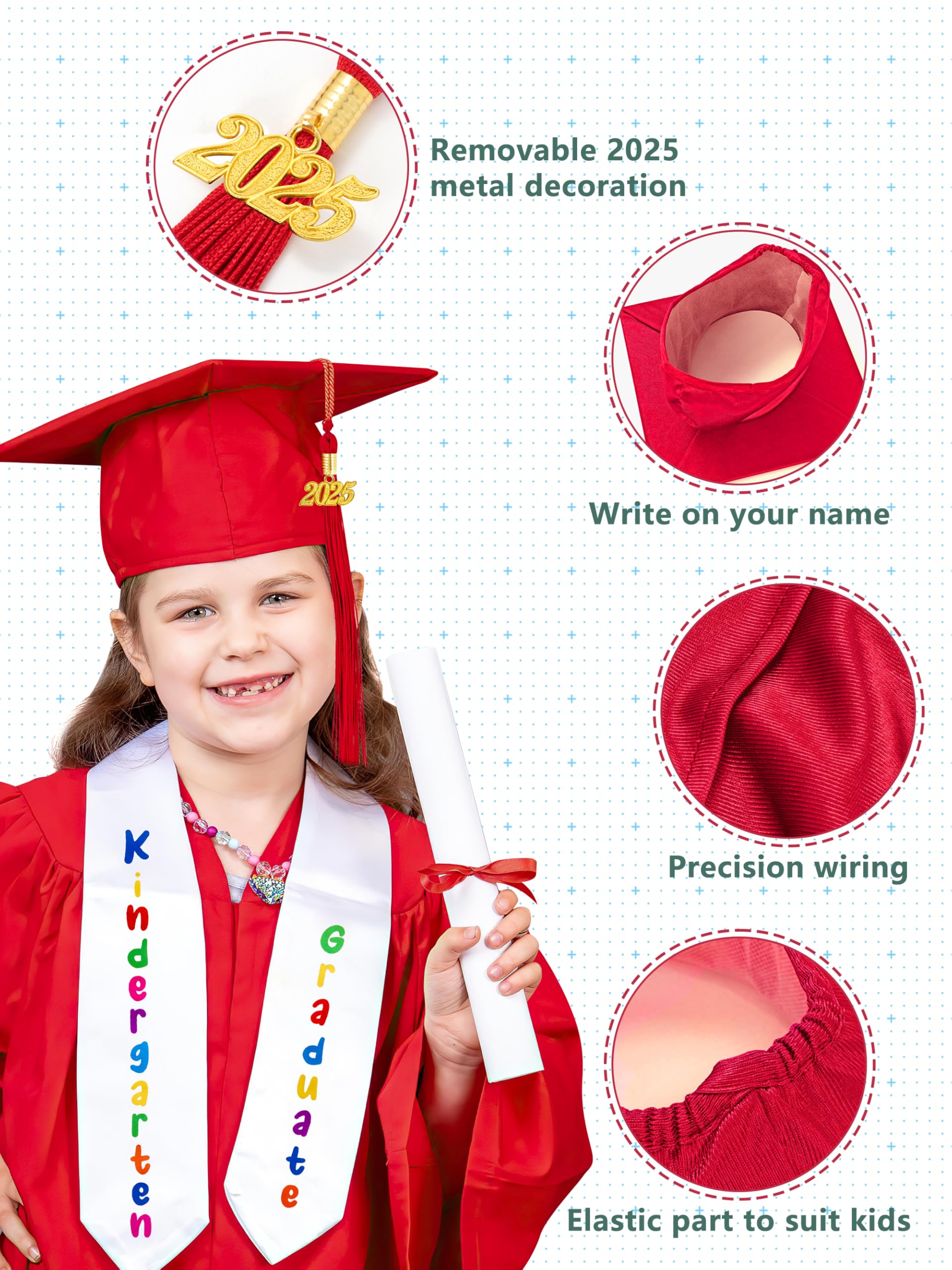 Snapklik.com : QZYL Kindergarten Graduation Cap And Gown Set, 2025 Kids ...