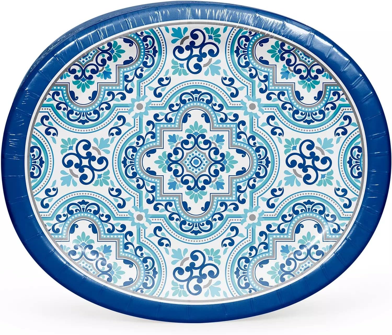 Amazon.com: Member's Mark Medallion Motif Oval Paper Plates, 10" x 12 ...