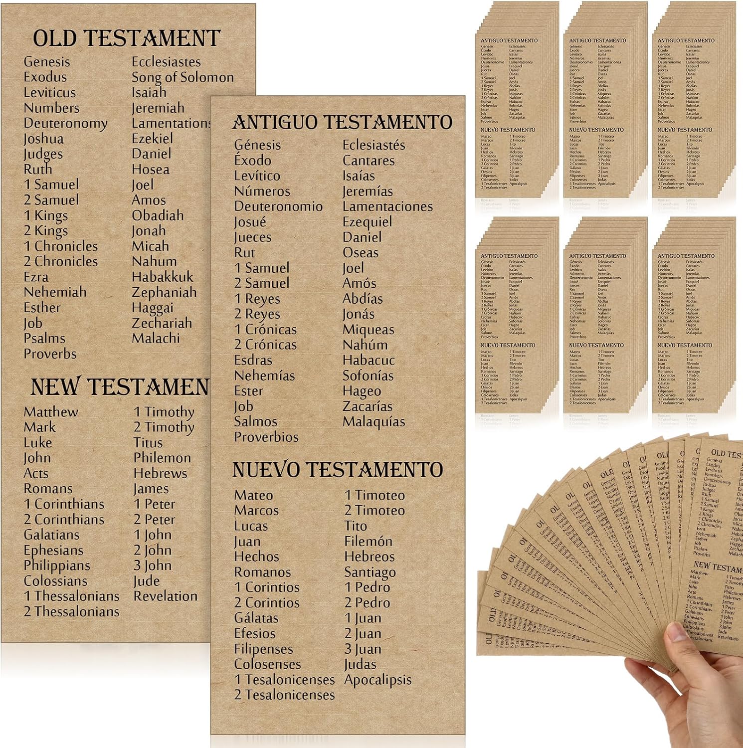Amazon.com: Motiskyy 100 Pcs Spanish Books of The Bible Bookmarks 2 ...