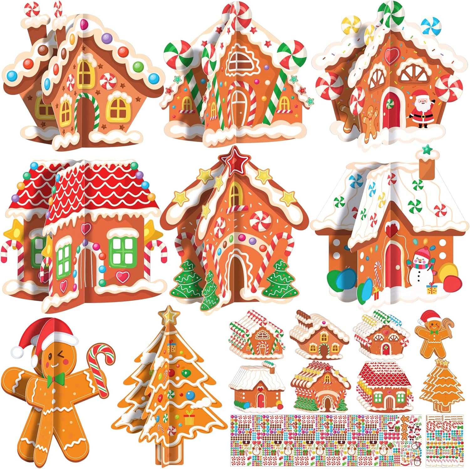Amazon.com: Eternity sky 36Sets Christmas Gingerbread House Crafts Kit ...
