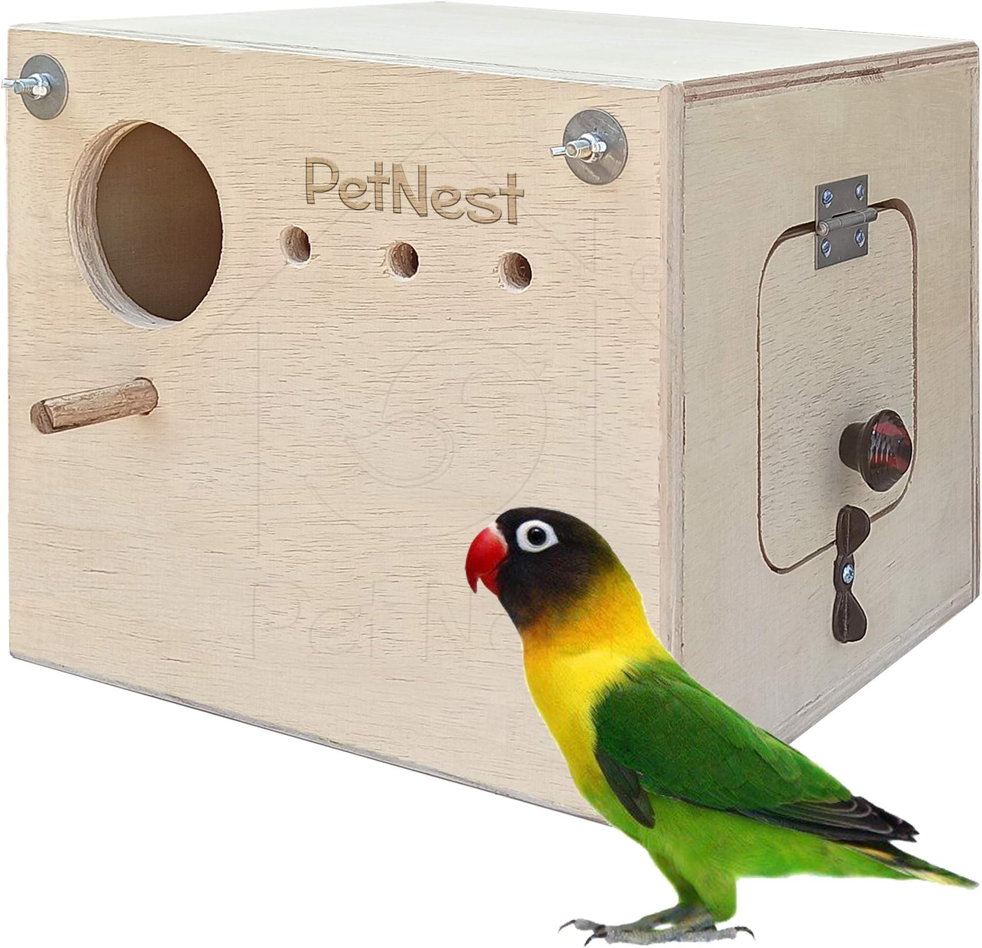PetNest® Breeding Box Bird Nest with Perch for cockatiel bird Standard ...