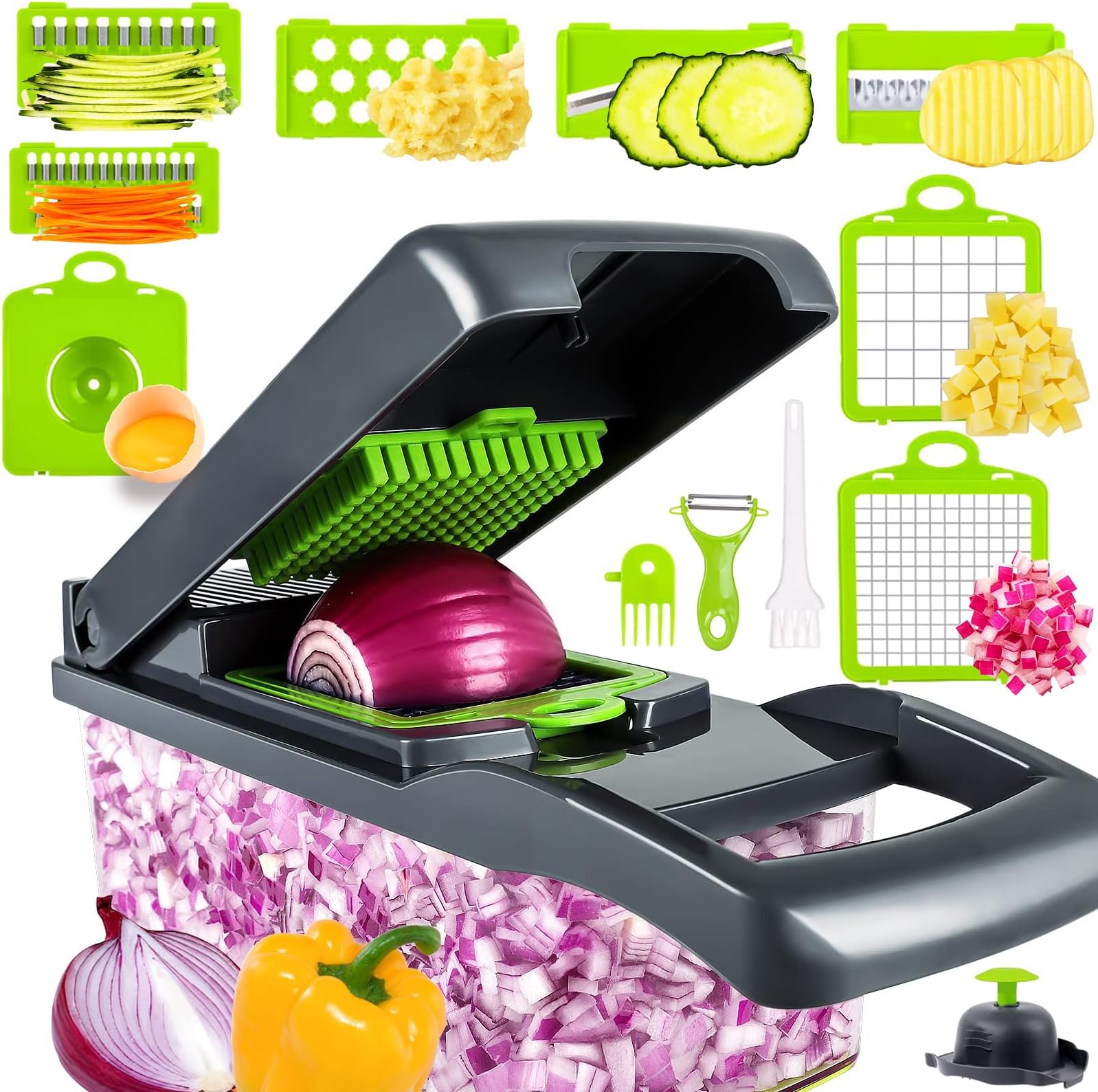Amazon.com: Pro All-in-1 Vegetable Chopper with Container, Mandoline ...