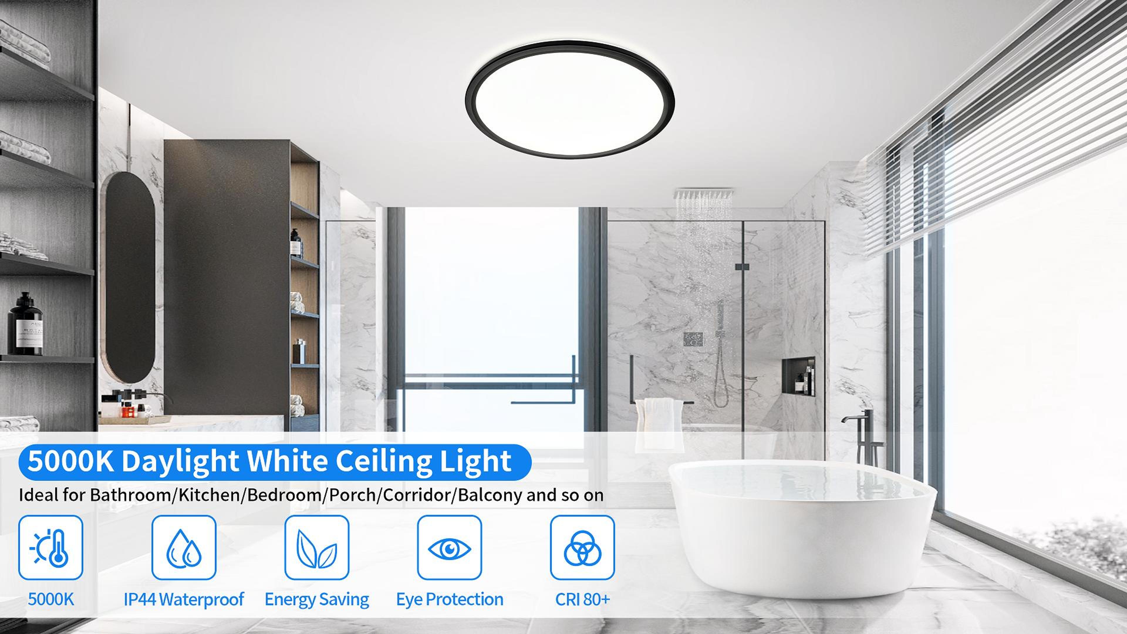 KIWIVIC 5000K Daylight White Ceiling Light